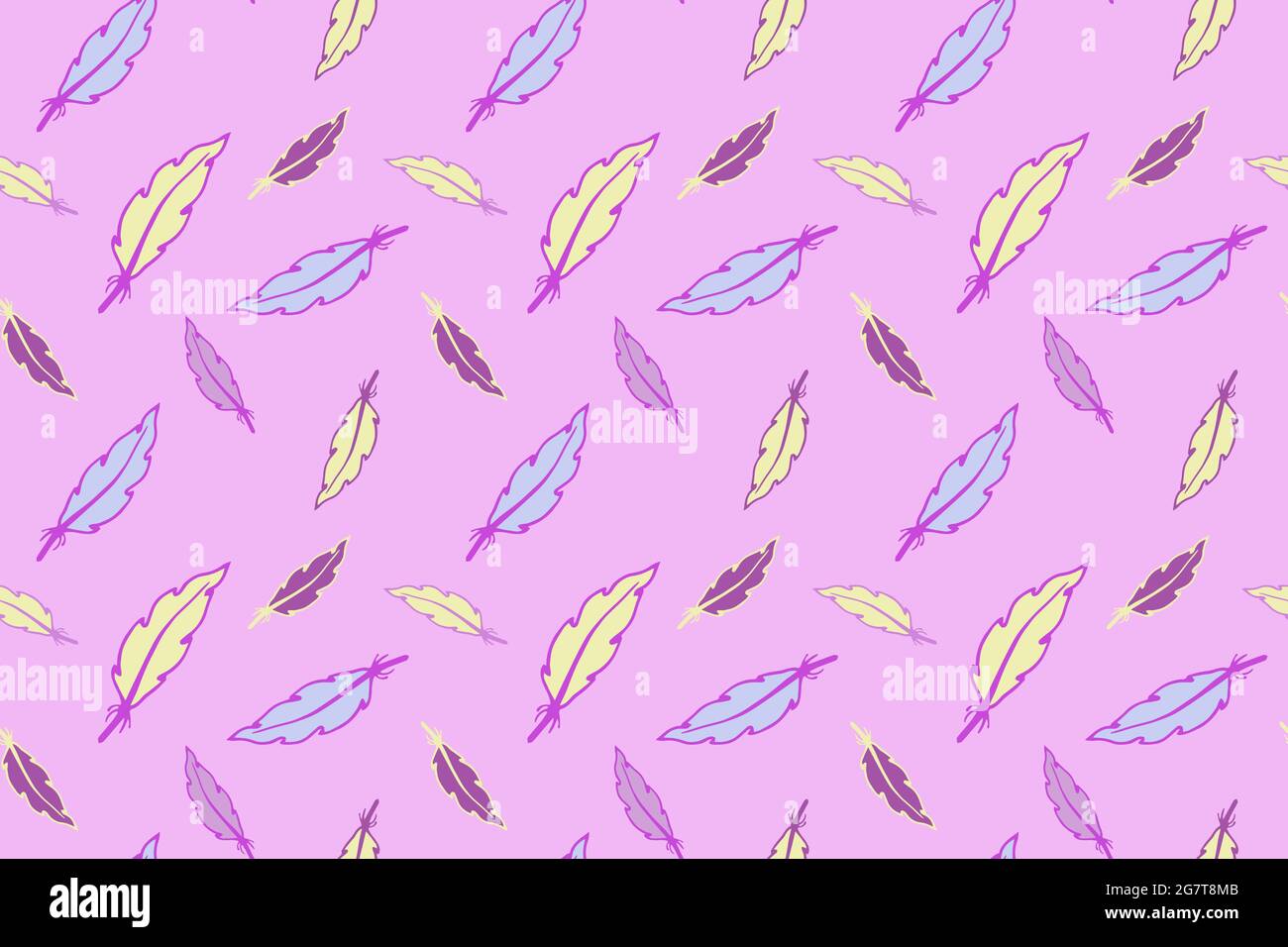 Pink feather pattern in cute doodle style Stock Vector Image & Art - Alamy
