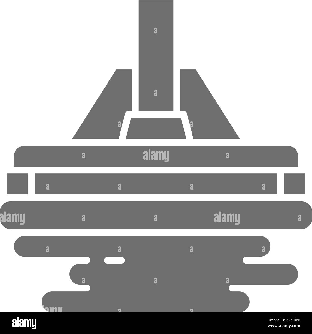 Vector mop, professional cleaning swab grey icon Stock Vector Image ...