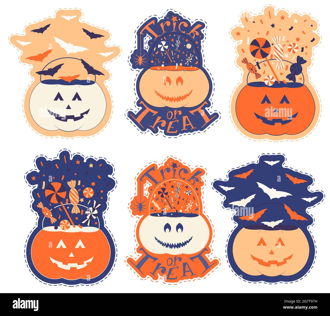 Children stickers pack cartoon Stock Vector Images - Alamy