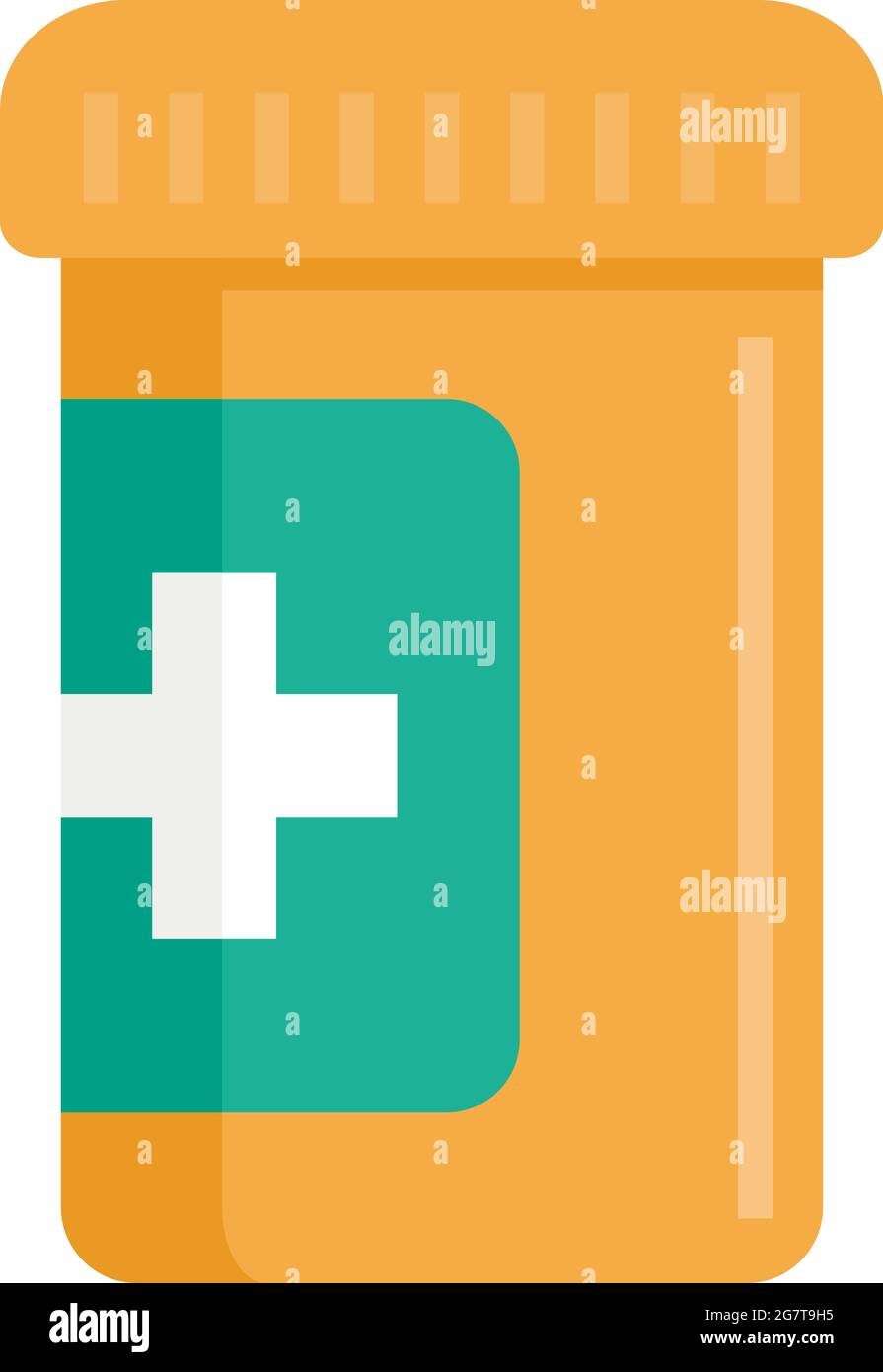 Medical pill jar icon. Flat illustration of medical pill jar vector ...
