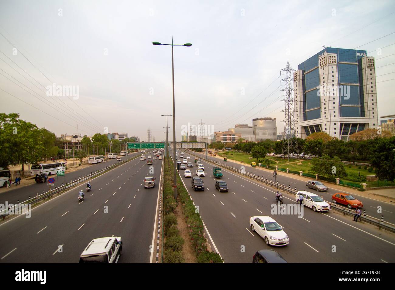 GURGAON, INDIA - Jan 01, 2016: The National Highway 8 connecting the ...