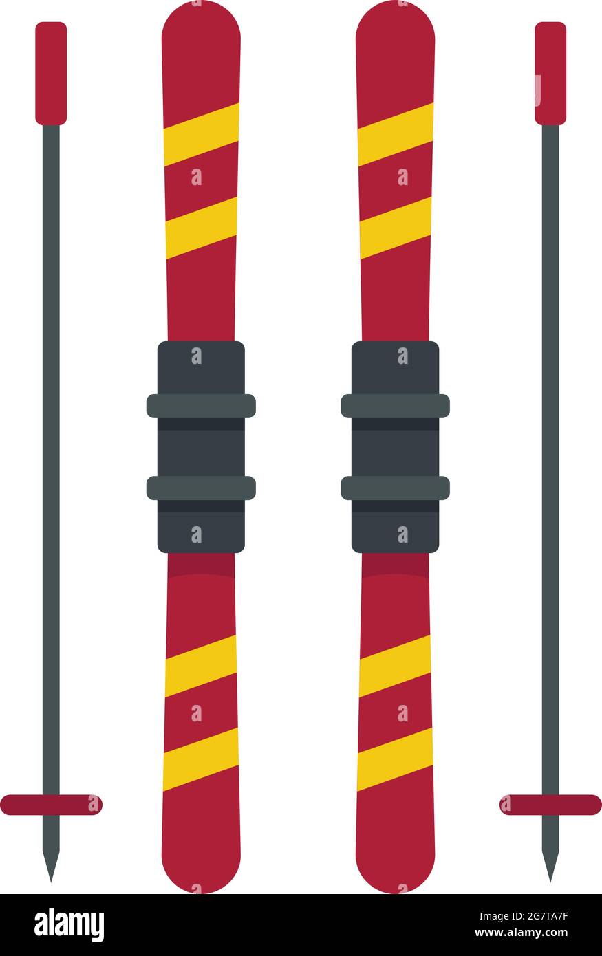 Ski equipment icon. Flat illustration of ski equipment vector icon ...