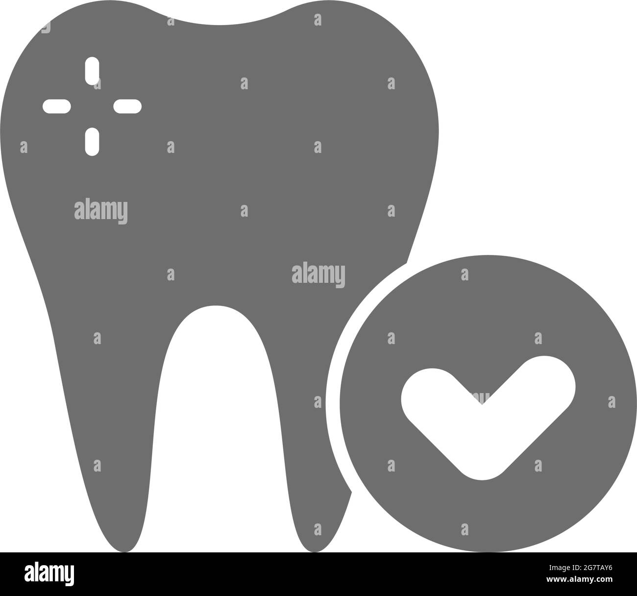 Vector healthy tooth, dental care grey icon. Symbol and sign ...