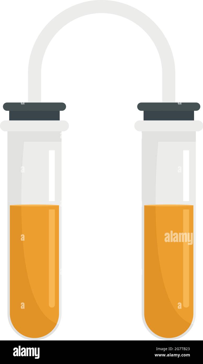 Double test tube lab icon. Flat illustration of double test tube lab ...