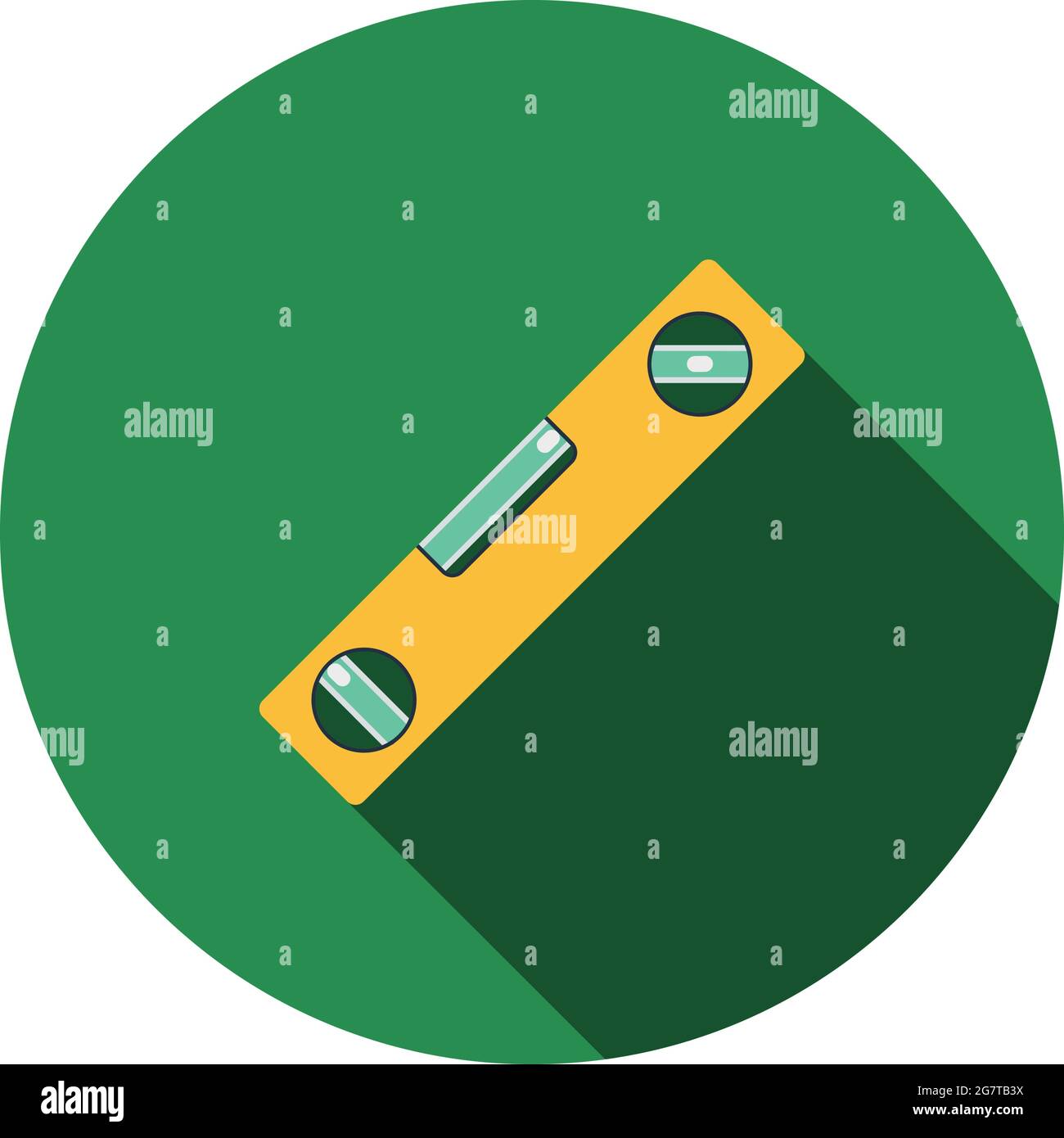 Icon Of Construction Level. Flat Circle Stencil Design With Long Shadow ...