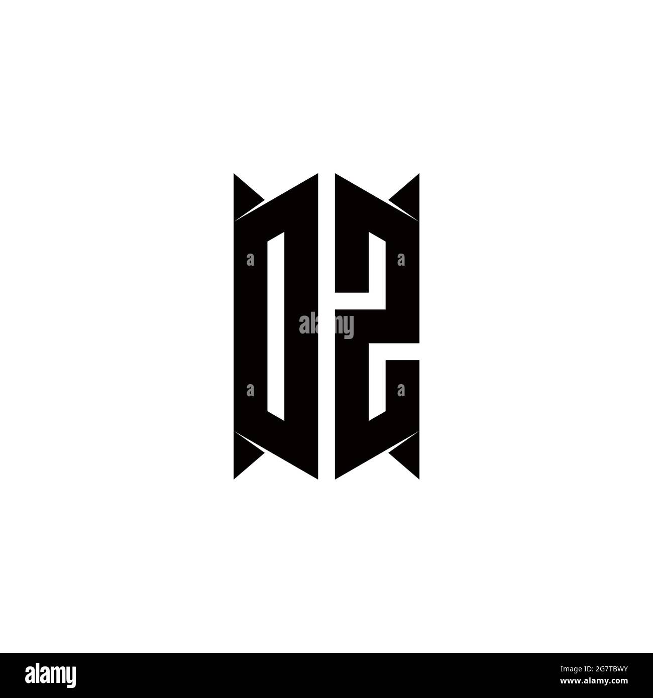 DZ Logo monogram with shield shape designs template vector icon modern ...