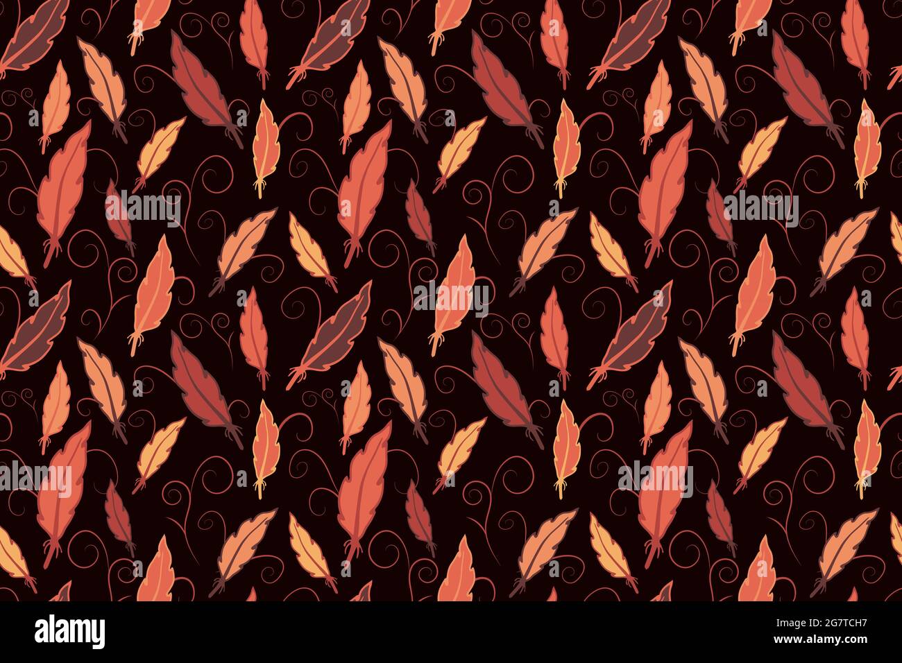 Cute brown and maroon bird quill pattern Stock Vector Image & Art - Alamy