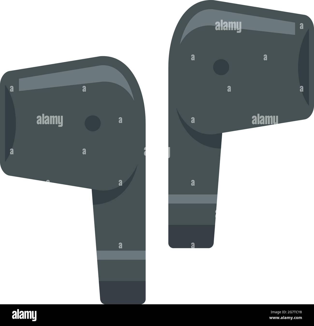 Mobile wireless earbuds icon. Flat illustration of mobile wireless ...