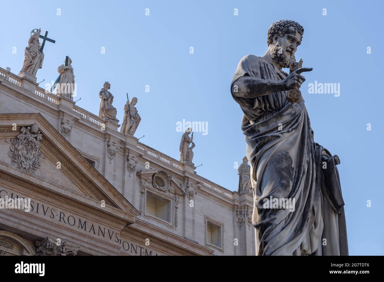 The monumental statue of Saint Peter the Apostle site of front the St ...