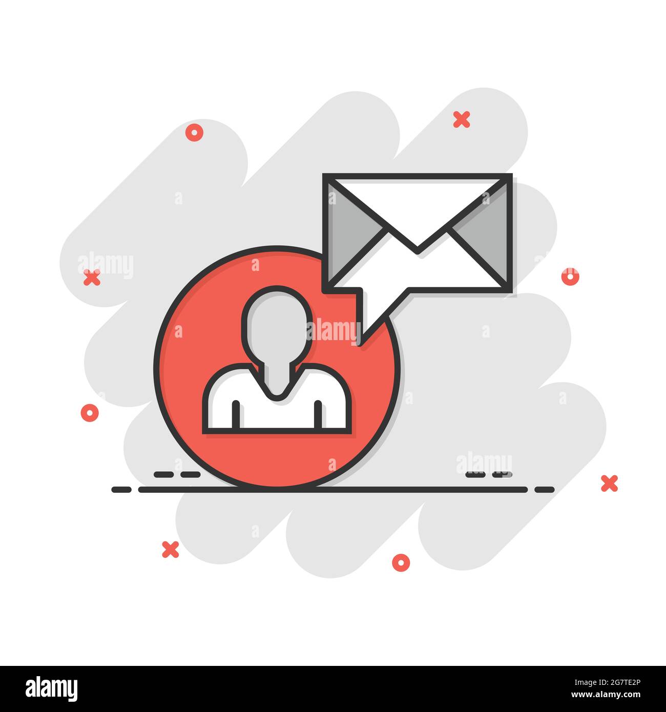 People with envelope icon in comic style. Email receive cartoon vector ...