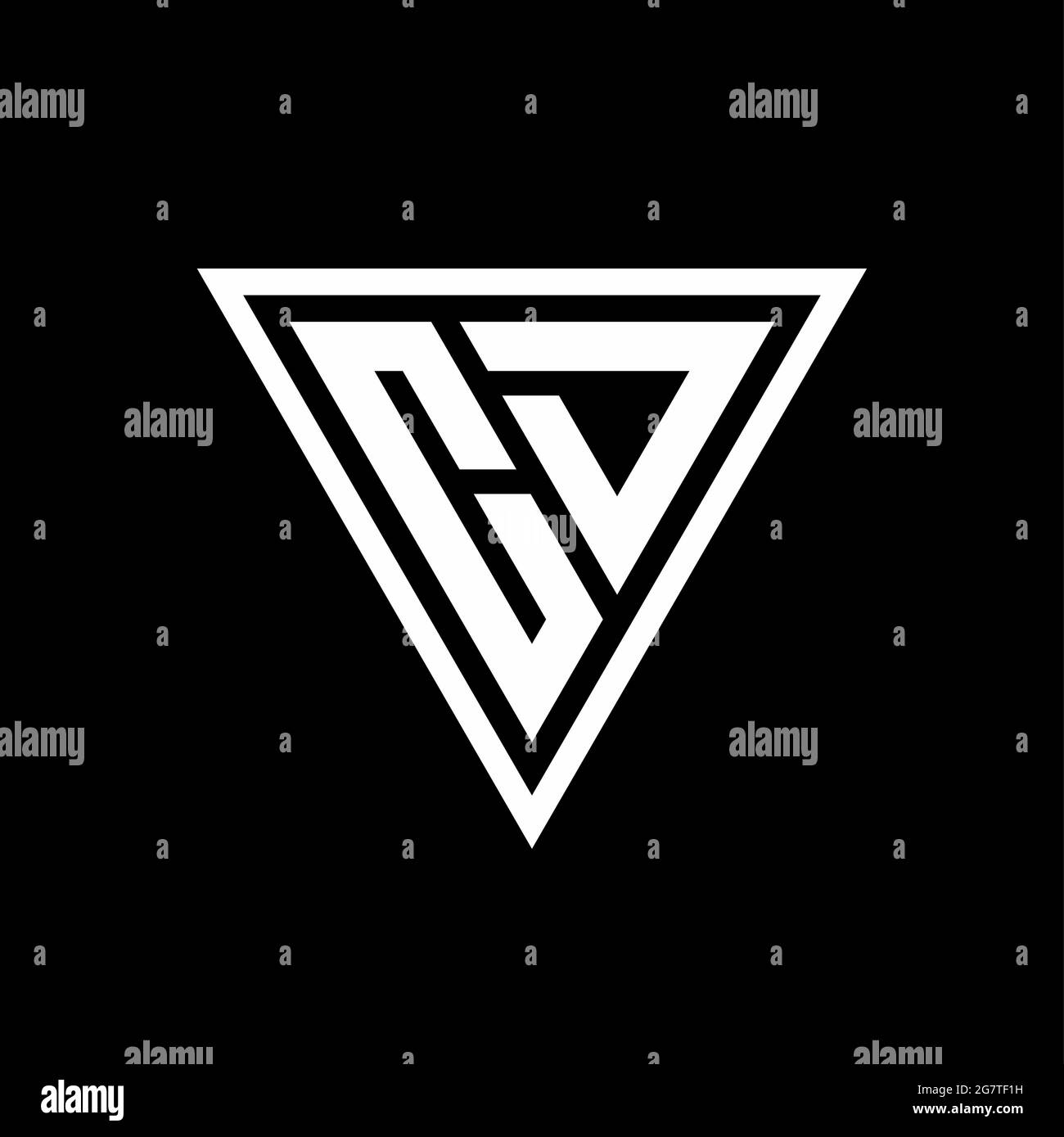 CD Logo monogram with tirangle shape isolated on black background ...