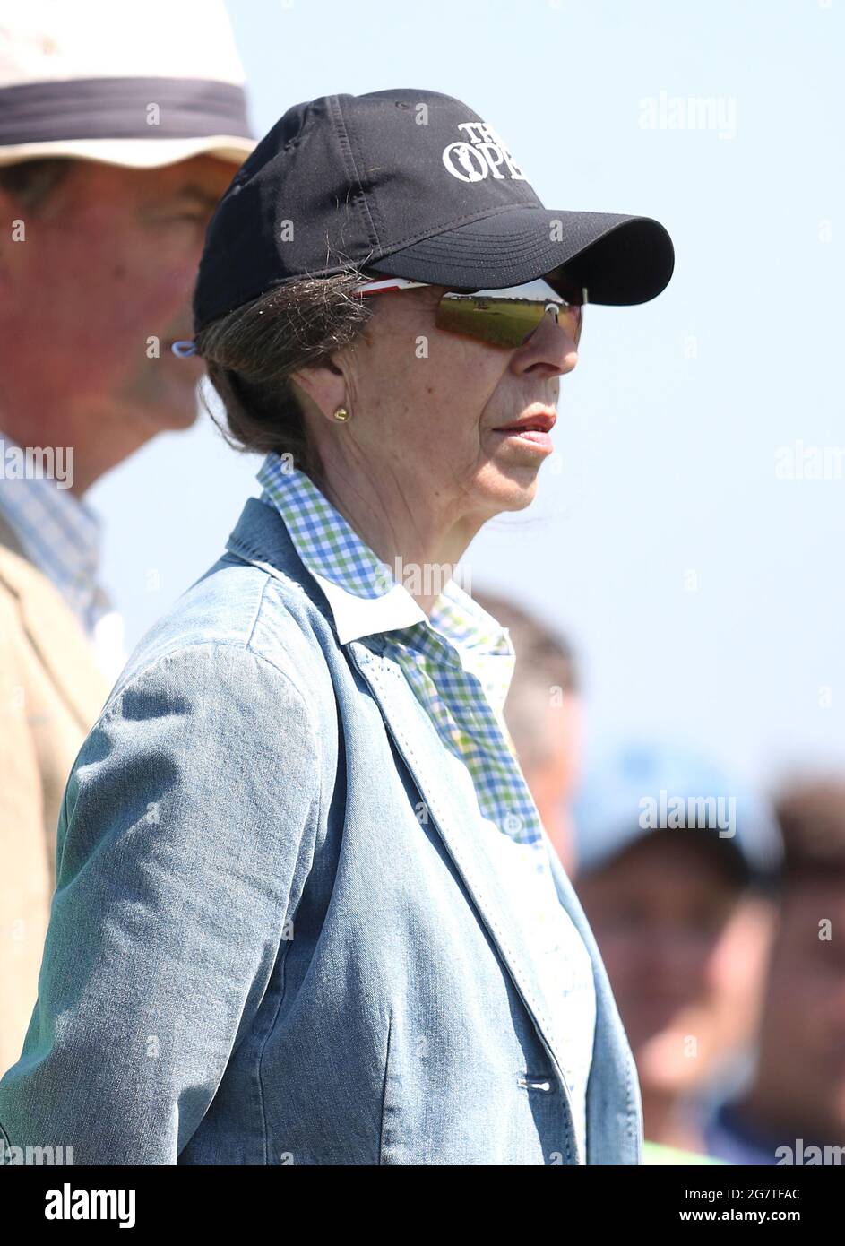 The Princess Royal watches the action on the 1st green during day two ...