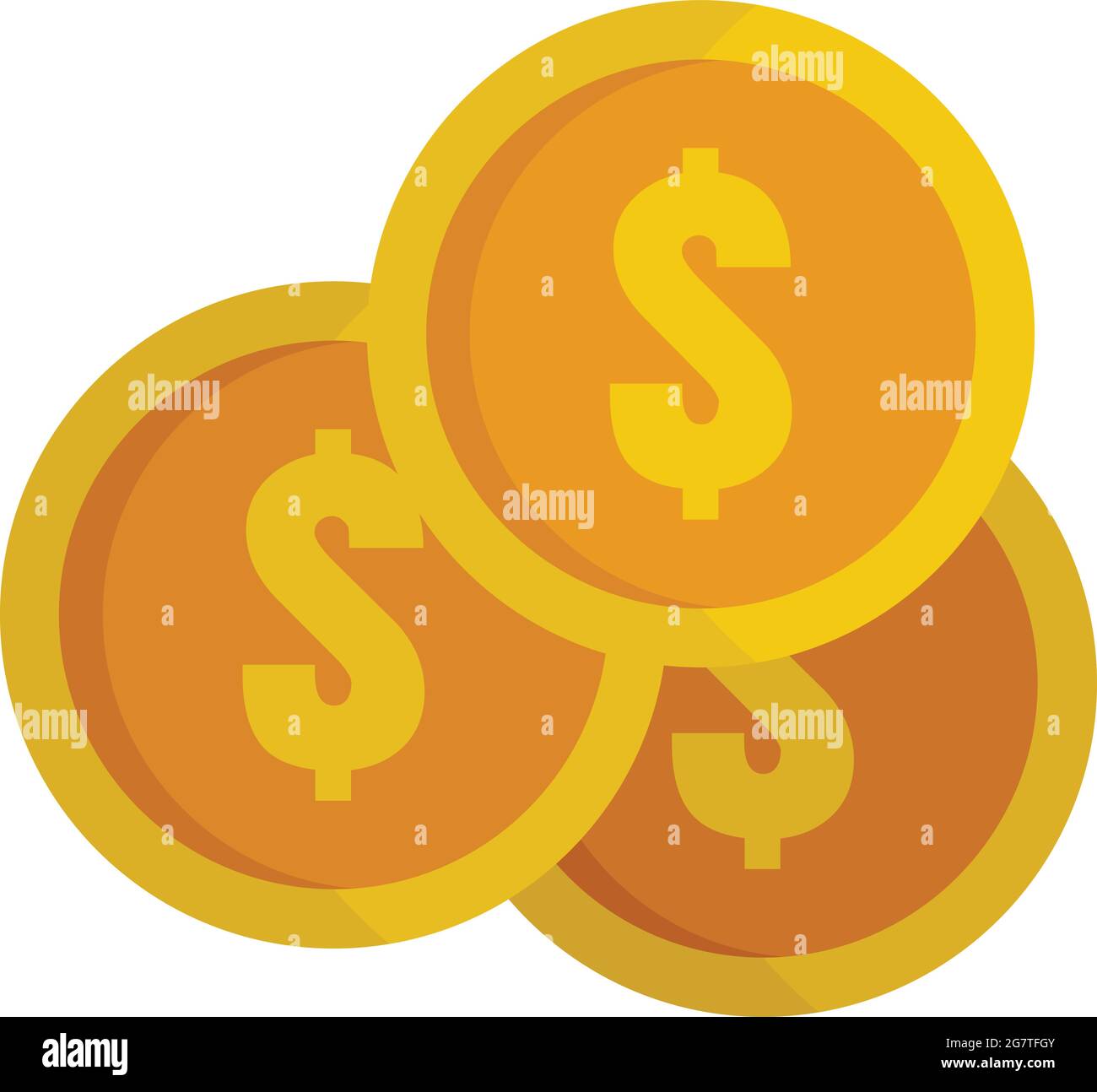 Coins stack icon. Flat illustration of coins stack vector icon isolated ...
