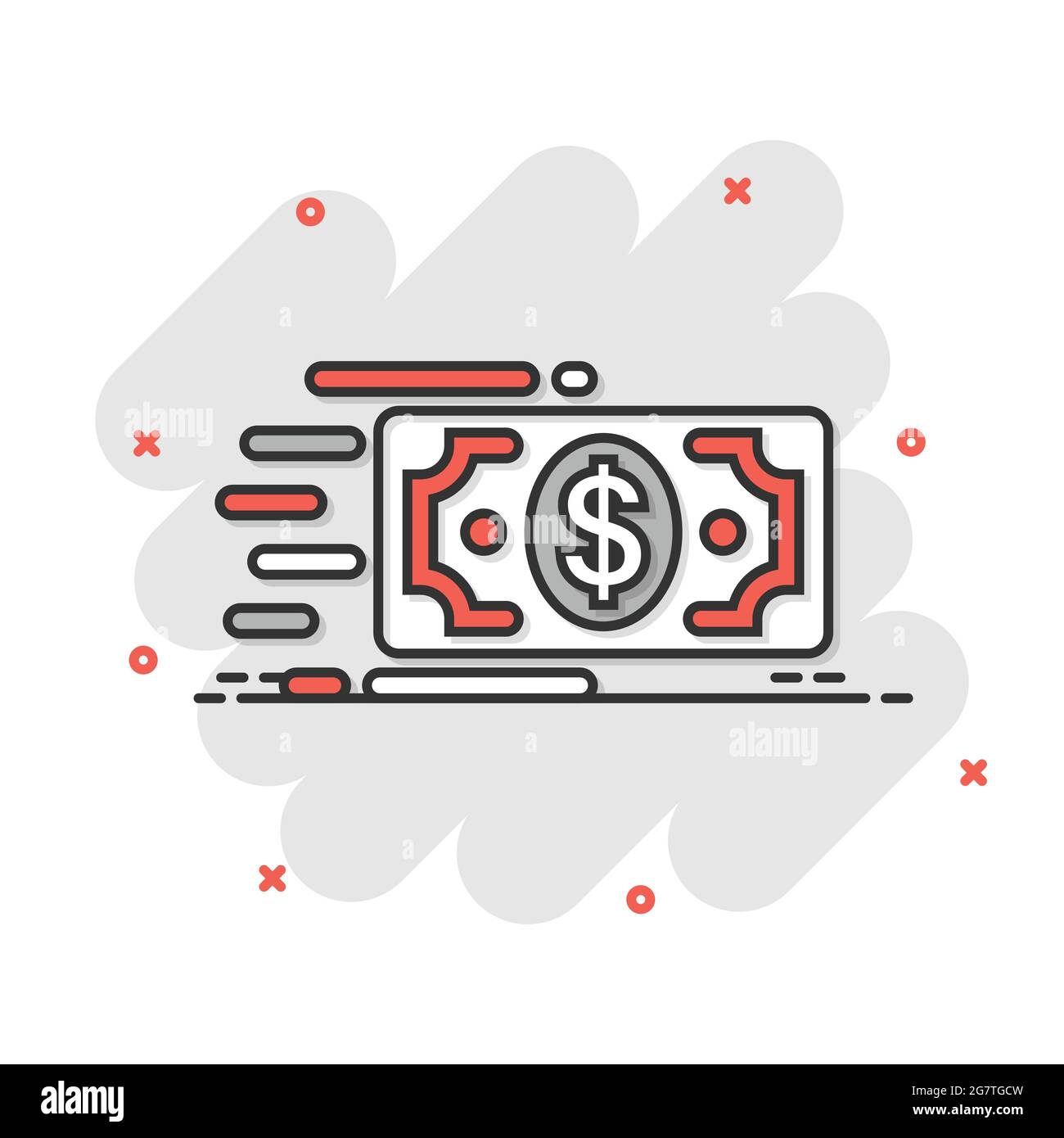 Money stack icon in comic style. Exchange cash cartoon vector ...
