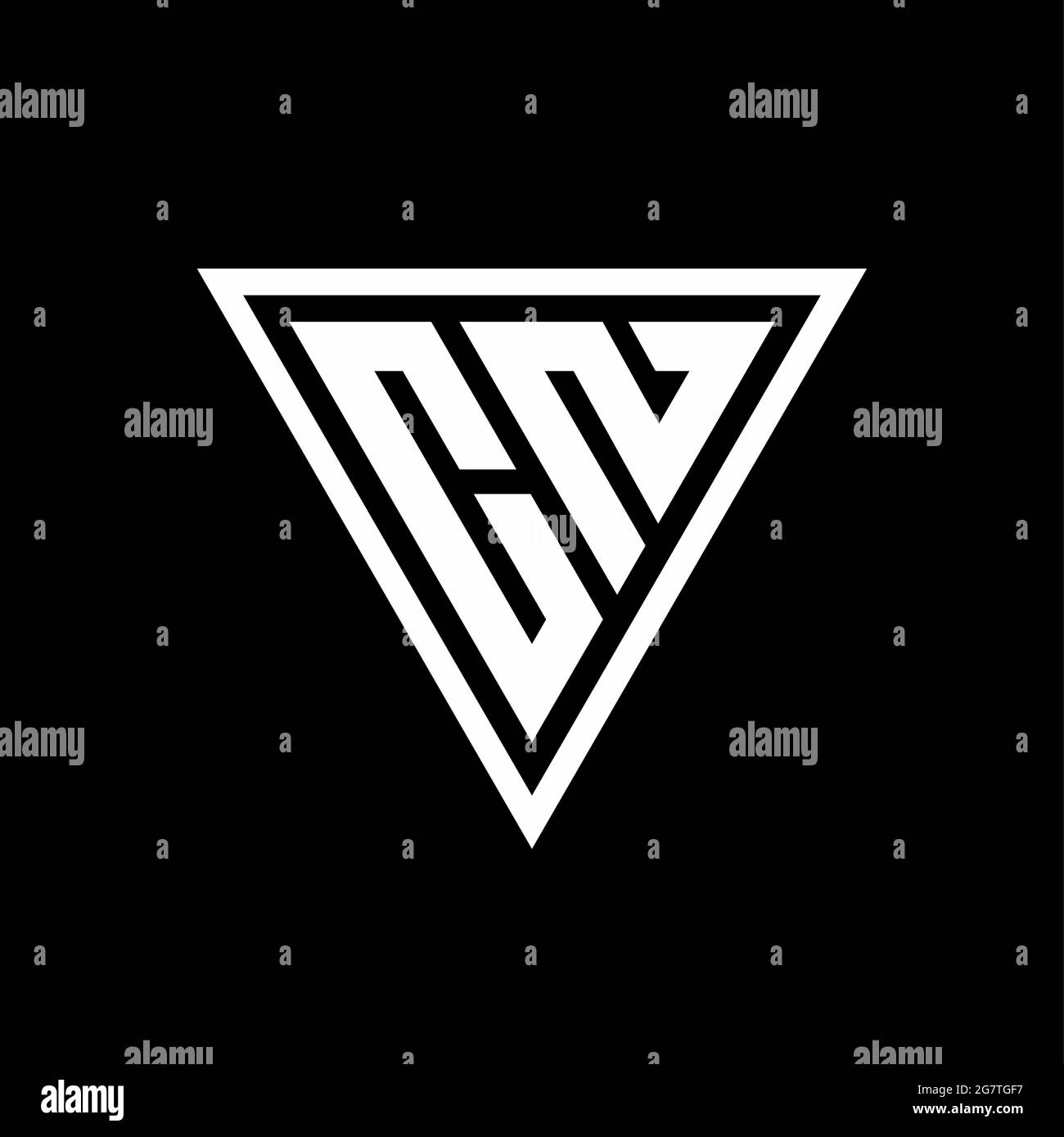 CN Logo monogram with tirangle shape isolated on black background ...