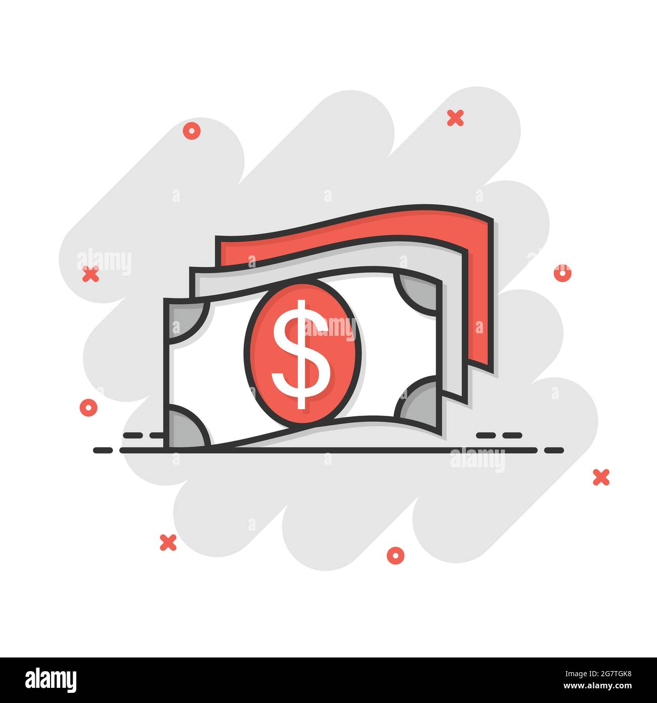 Money stack icon in comic style. Exchange cash cartoon vector ...