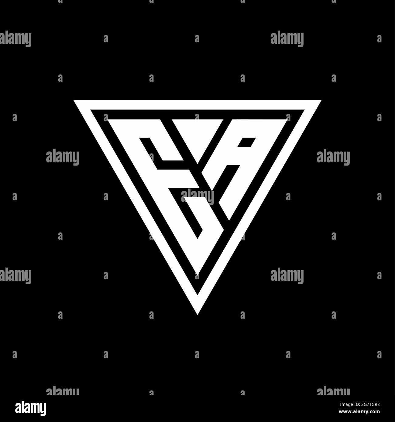 EA Logo monogram with tirangle shape isolated on black background ...