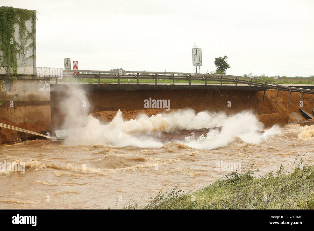 Erftstadt, Germany. 16th July, 2021. A1 motorway, part of the ...
