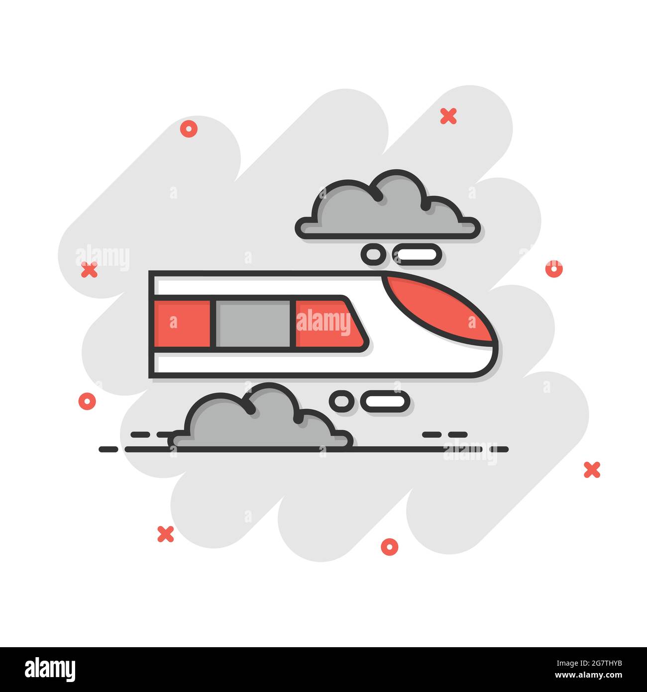 Metro icon in comic style. Train subway cartoon vector illustration on ...
