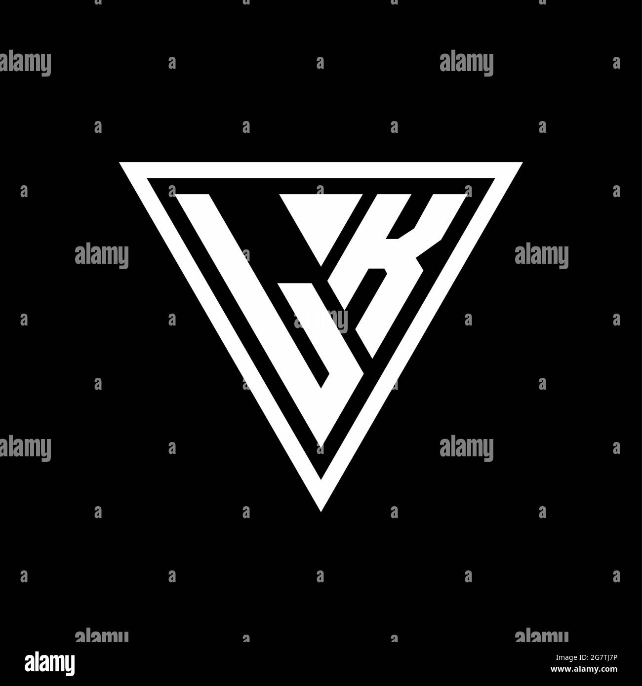 Lk Logo Monogram With Tirangle Shape Isolated On Black Background