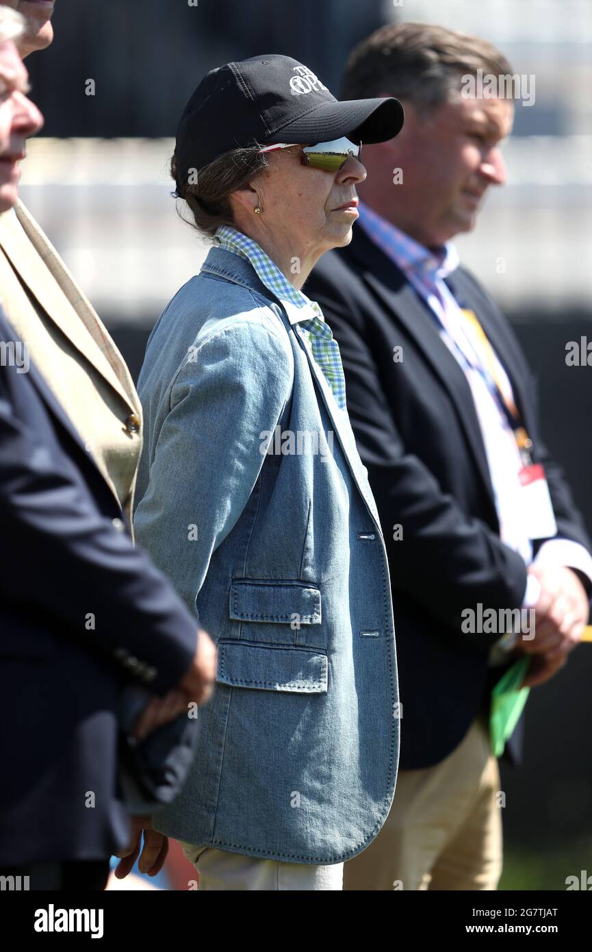 The Princess Royal watches the action on the 1st green during day two ...