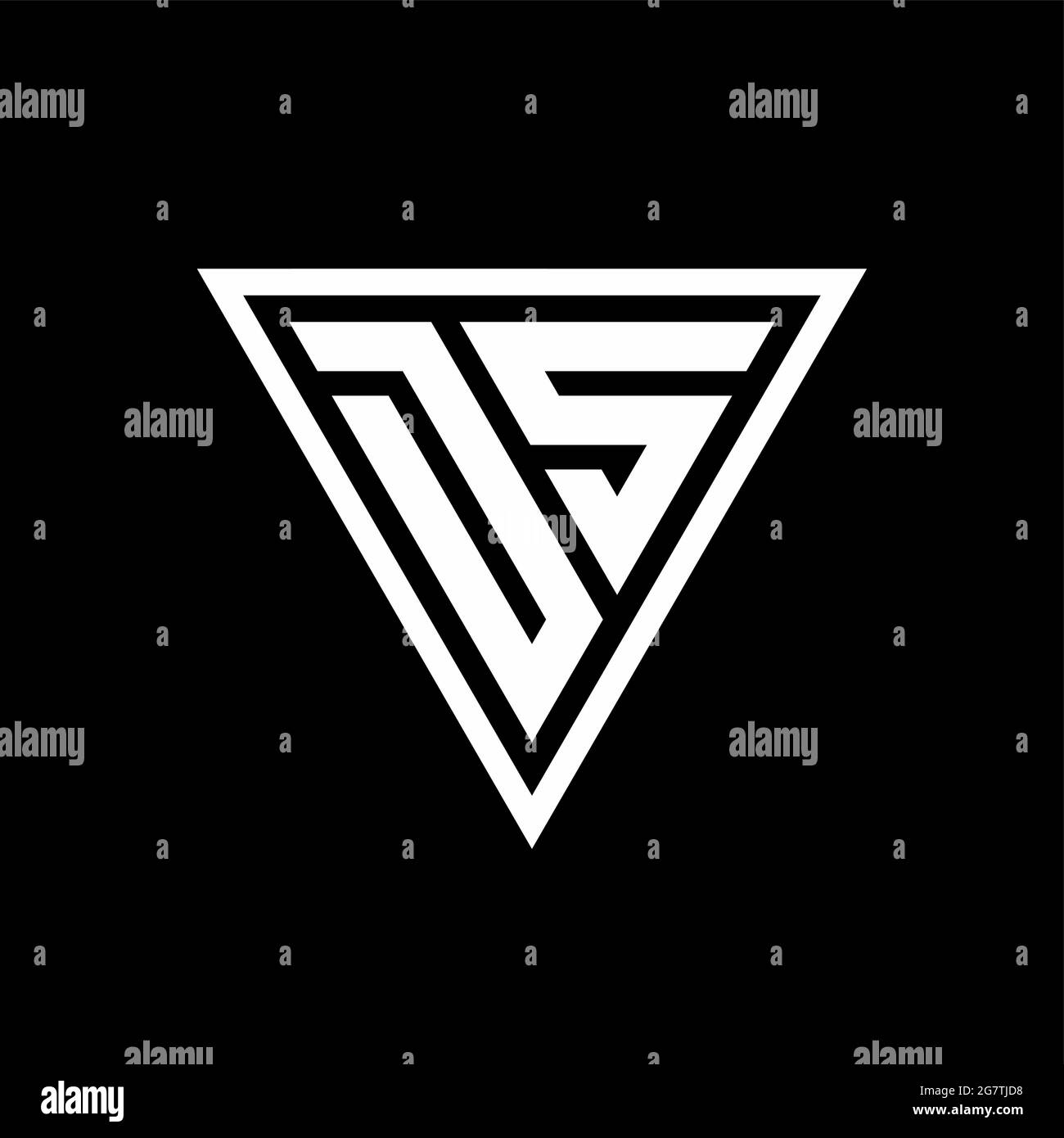 DS Logo monogram with tirangle shape isolated on black background ...