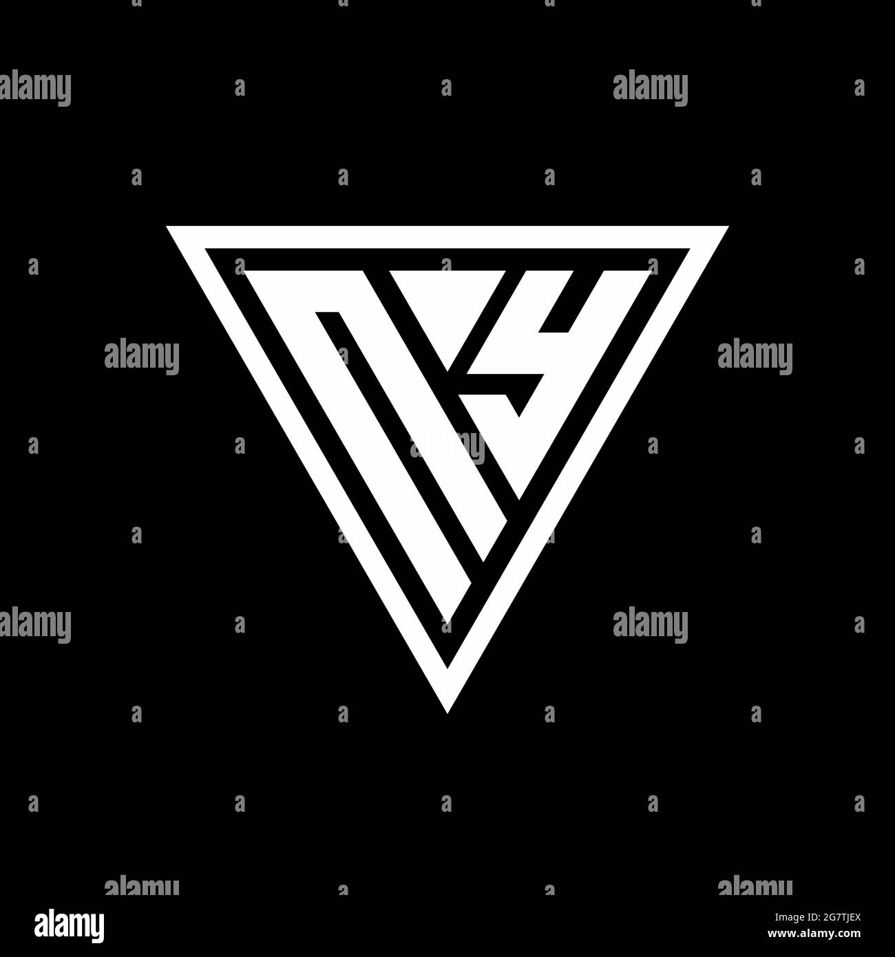 NY Logo monogram with tirangle shape isolated on black background ...