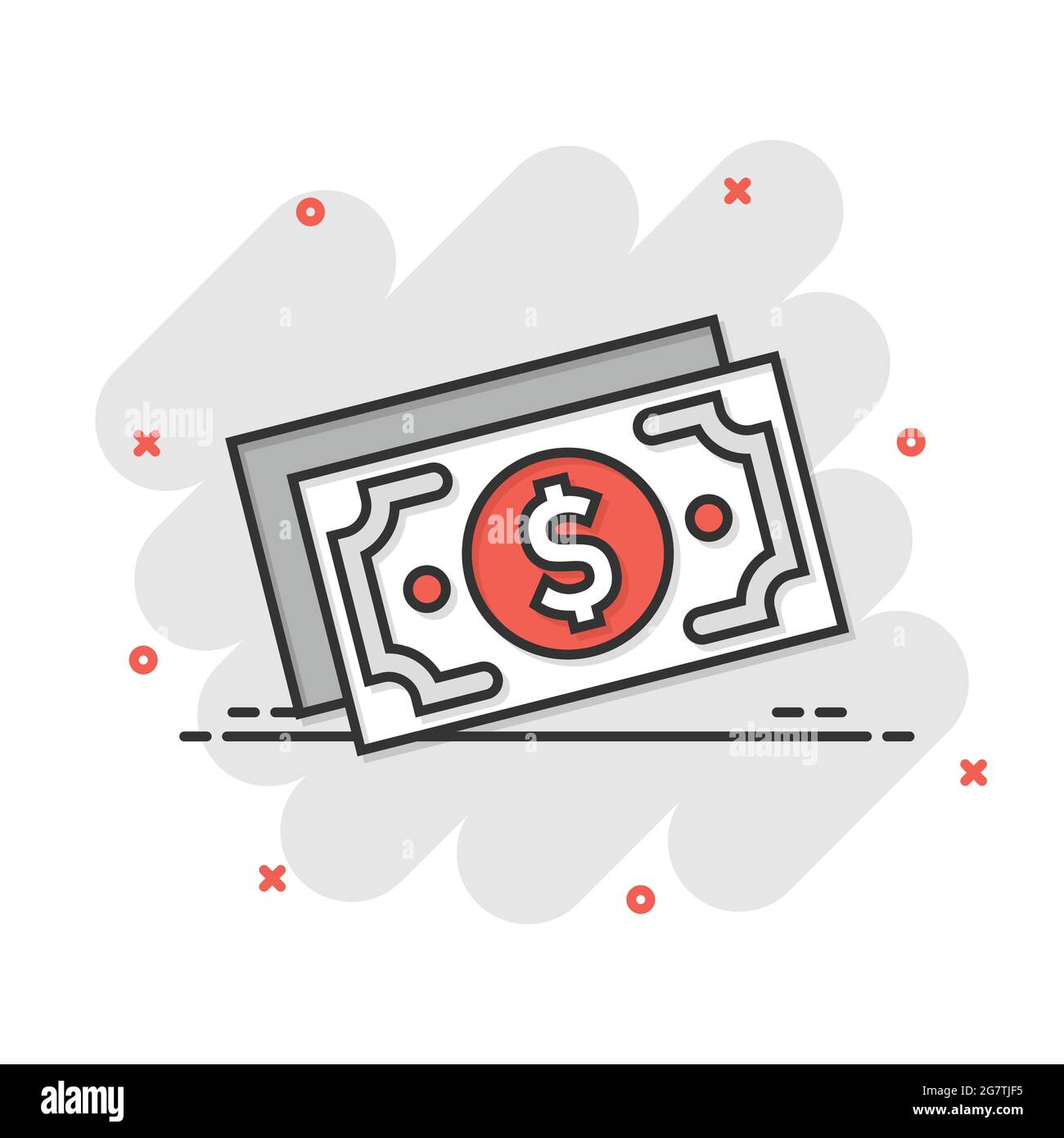 Money stack icon in comic style. Exchange cash cartoon vector ...