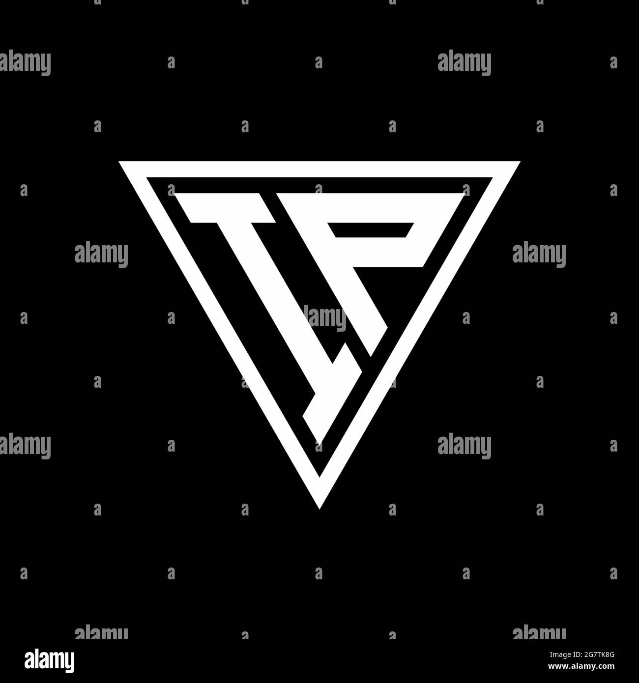 IP Logo monogram with tirangle shape isolated on black background ...