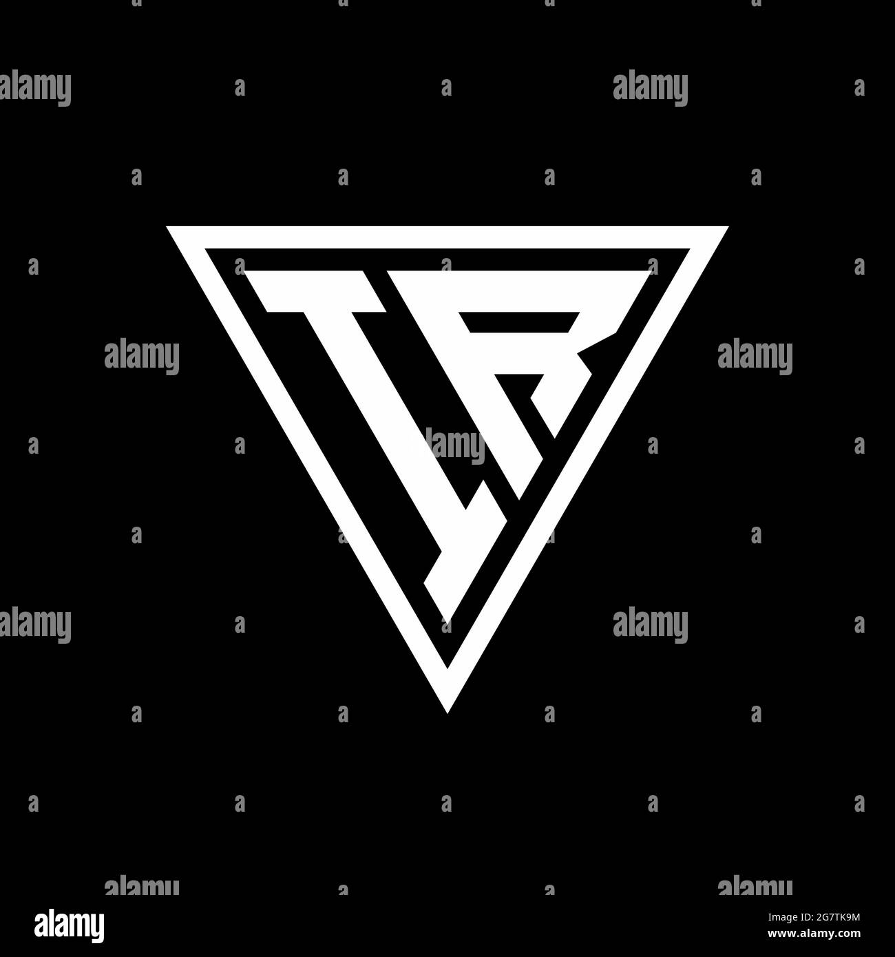 IR Logo monogram with tirangle shape isolated on black background ...