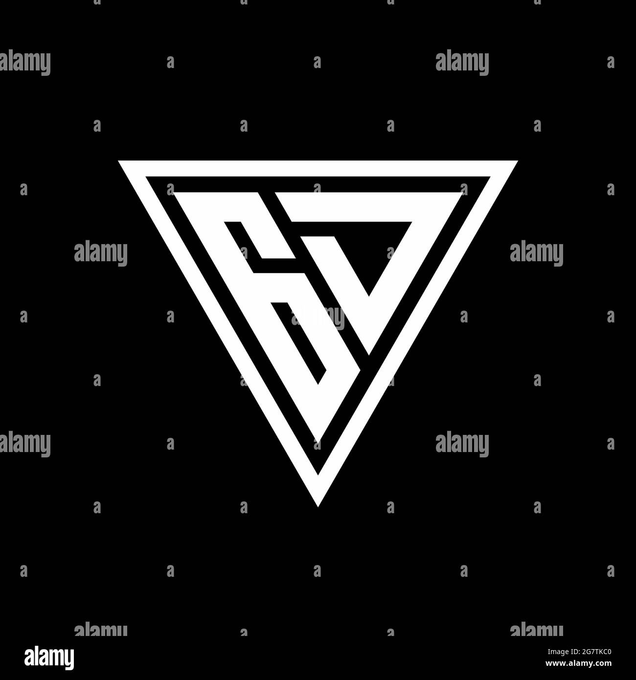 GD Logo monogram with tirangle shape isolated on black background ...