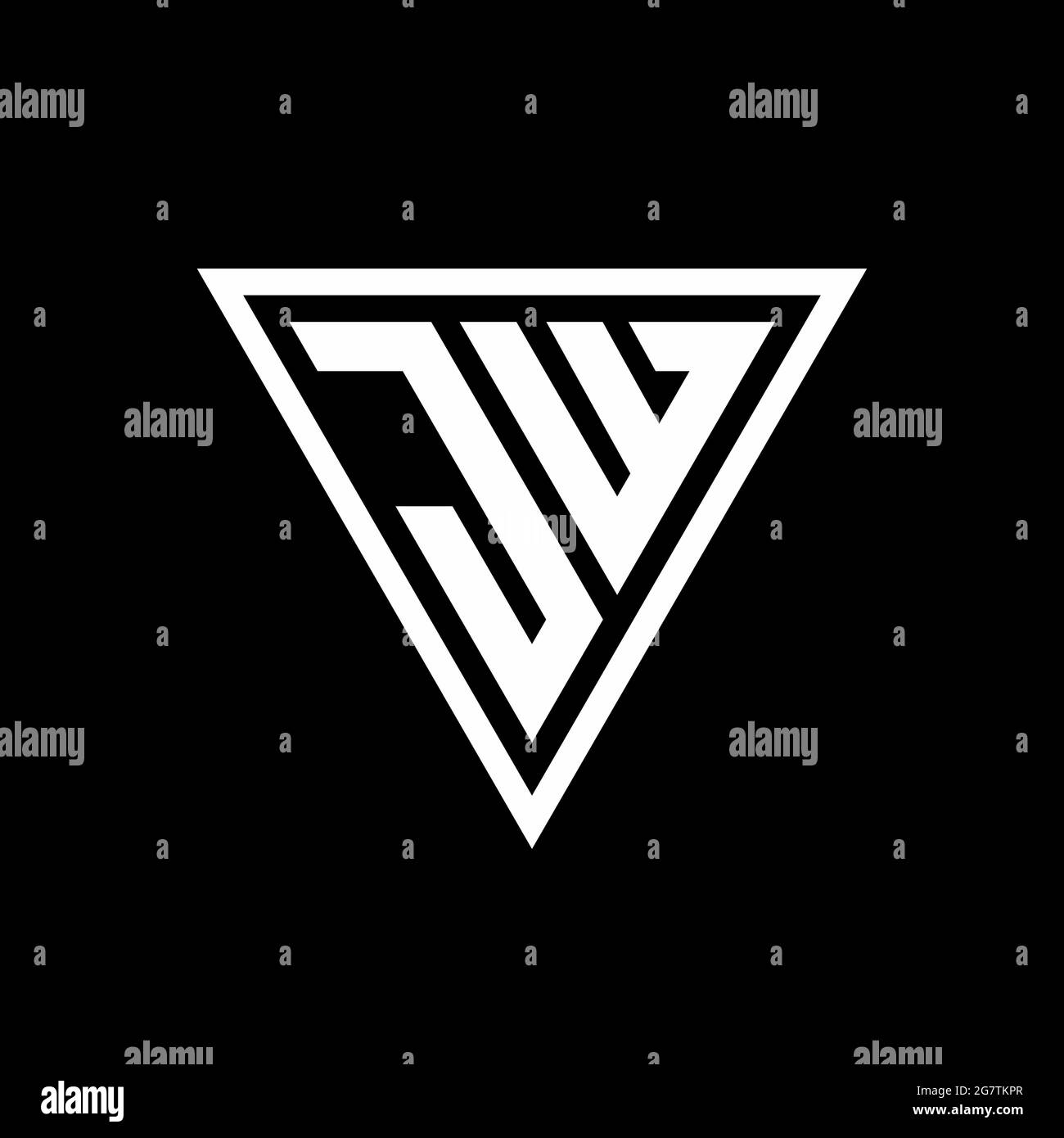 JW Logo monogram with tirangle shape isolated on black background ...