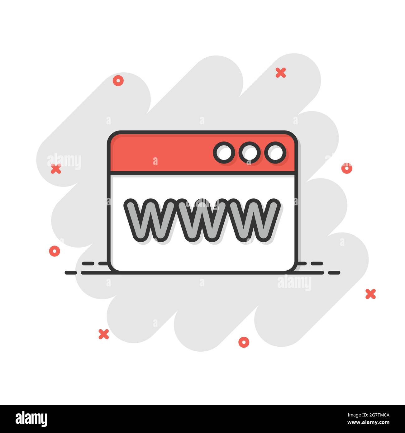 Website domain icon in comic style. Www internet address cartoon vector ...