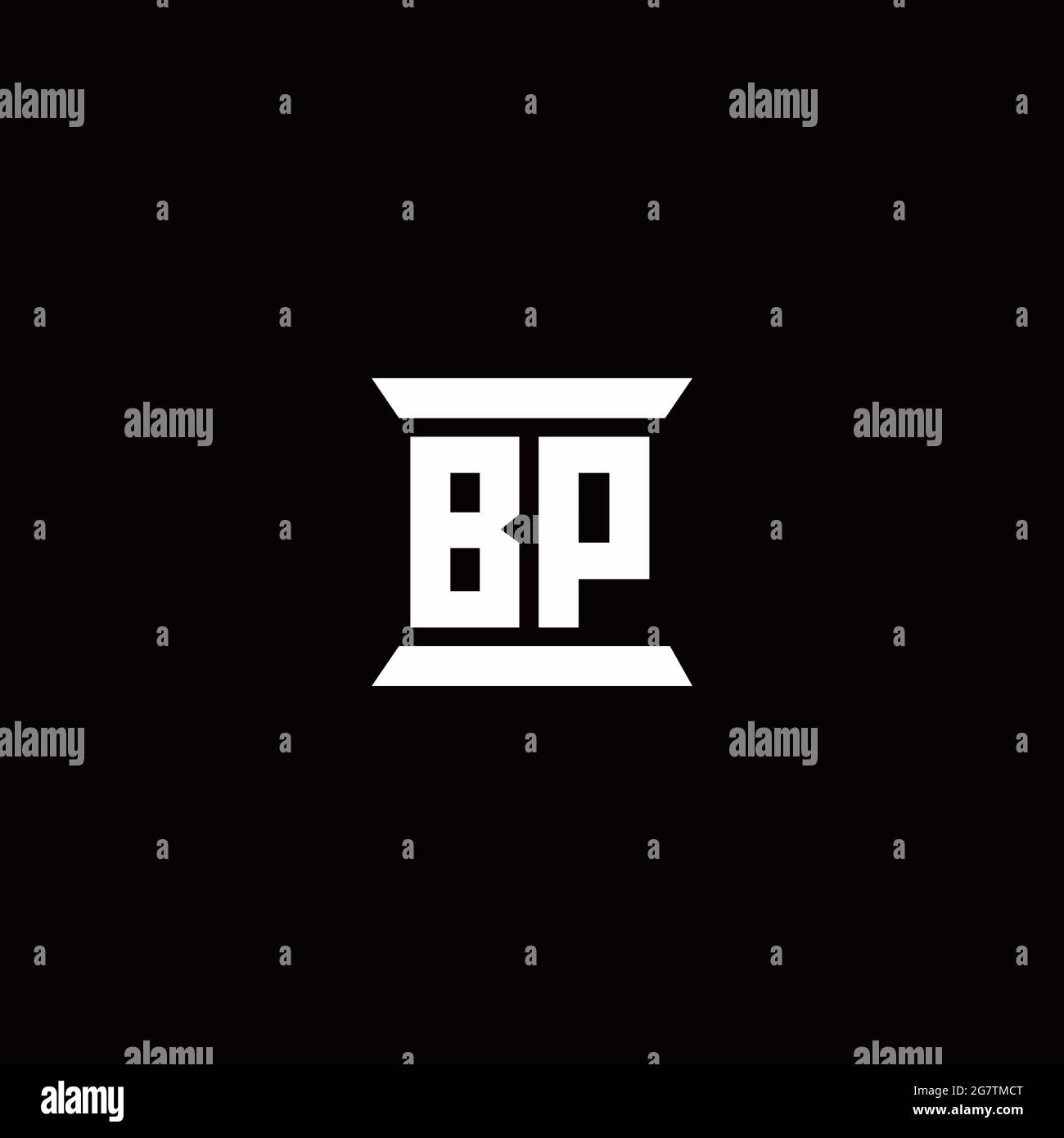 BP logo initial letter monogram with pillar shape design template ...