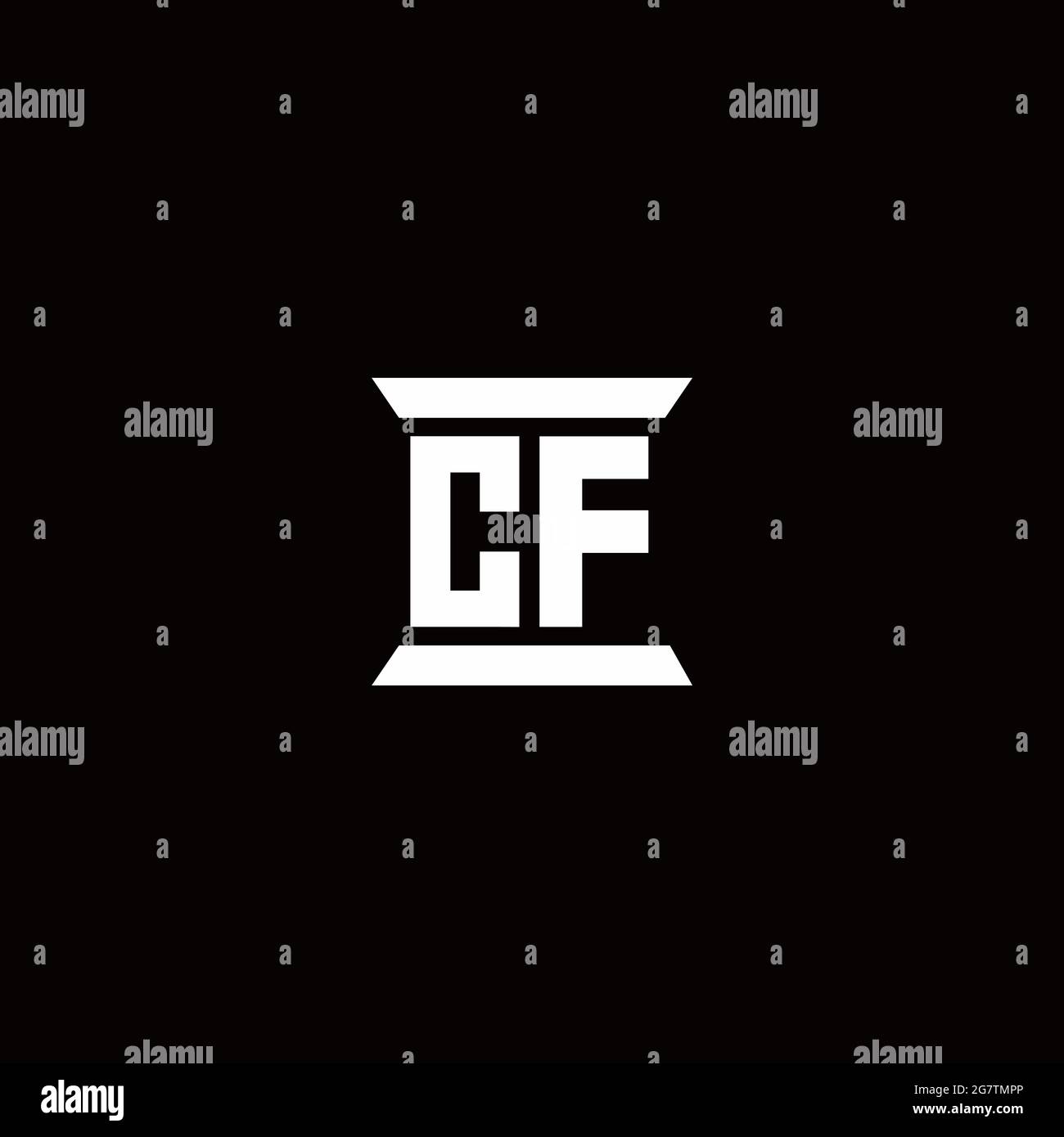 CF logo initial letter monogram with pillar shape design template ...