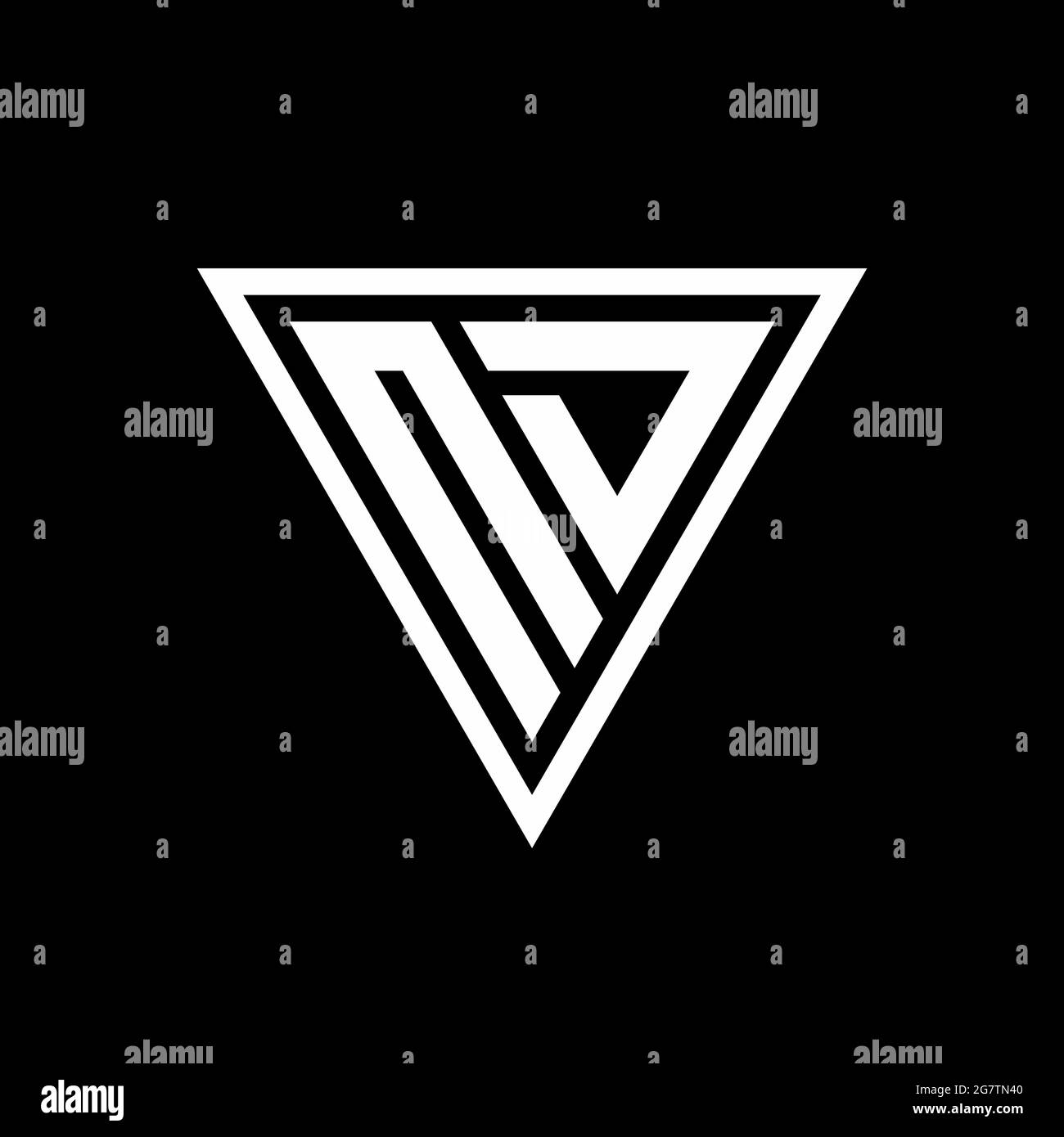 ND Logo monogram with tirangle shape isolated on black background ...