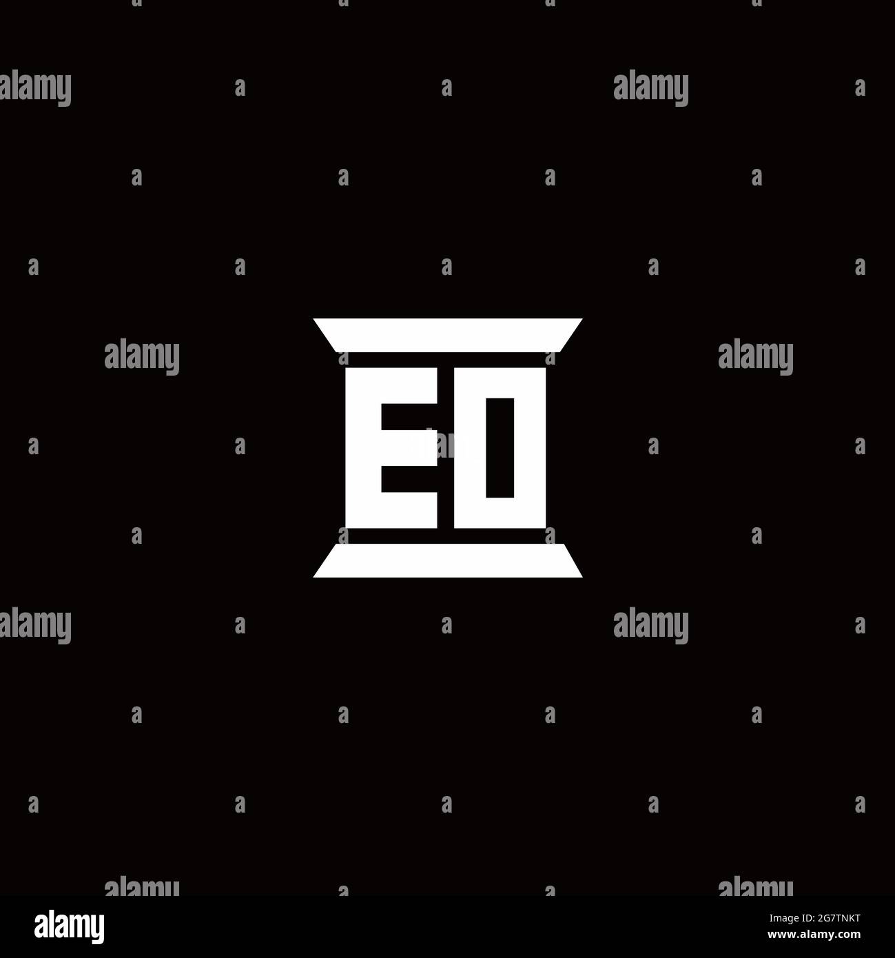 EO logo initial letter monogram with pillar shape design template ...