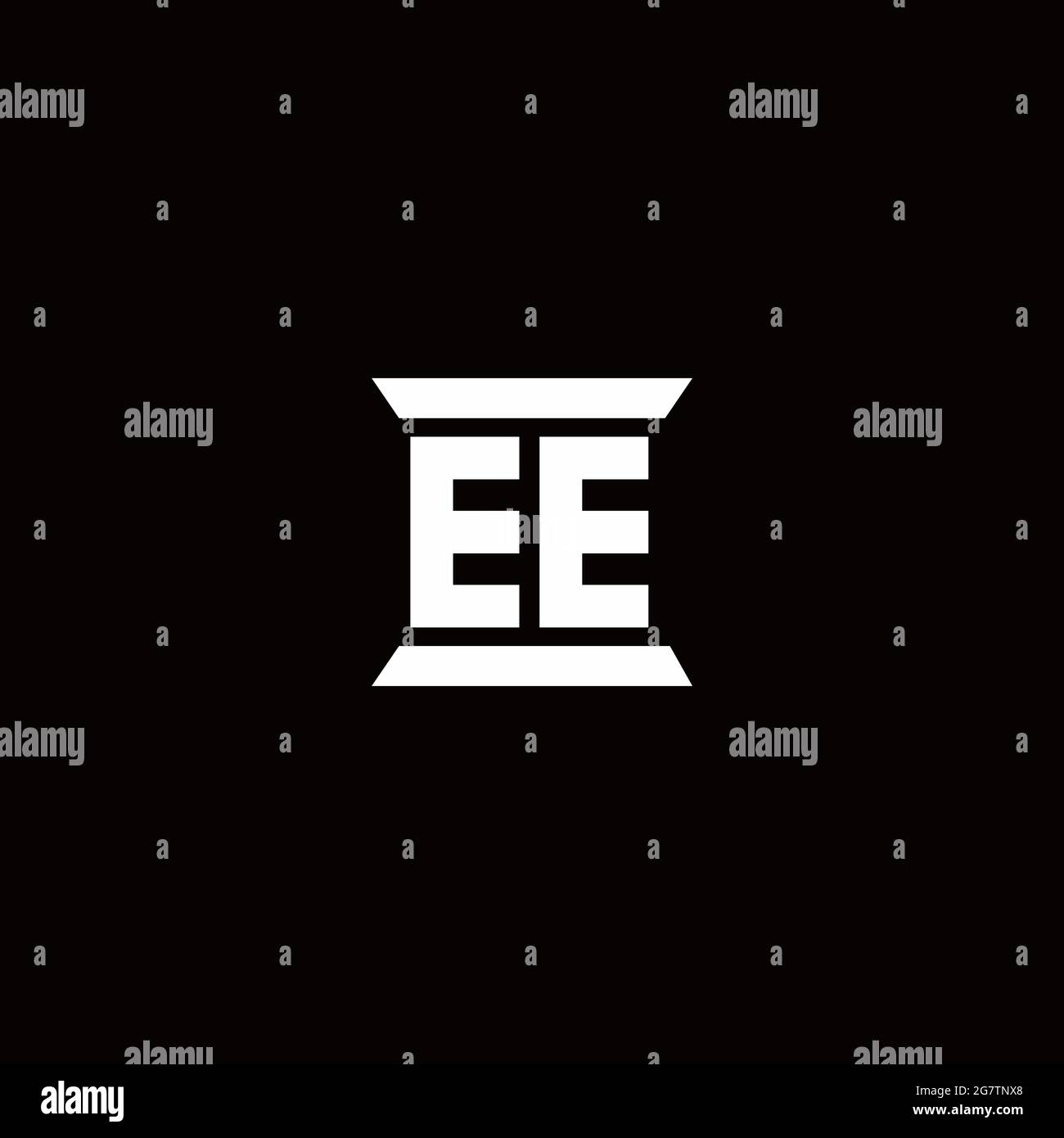 EE logo initial letter monogram with pillar shape design template ...
