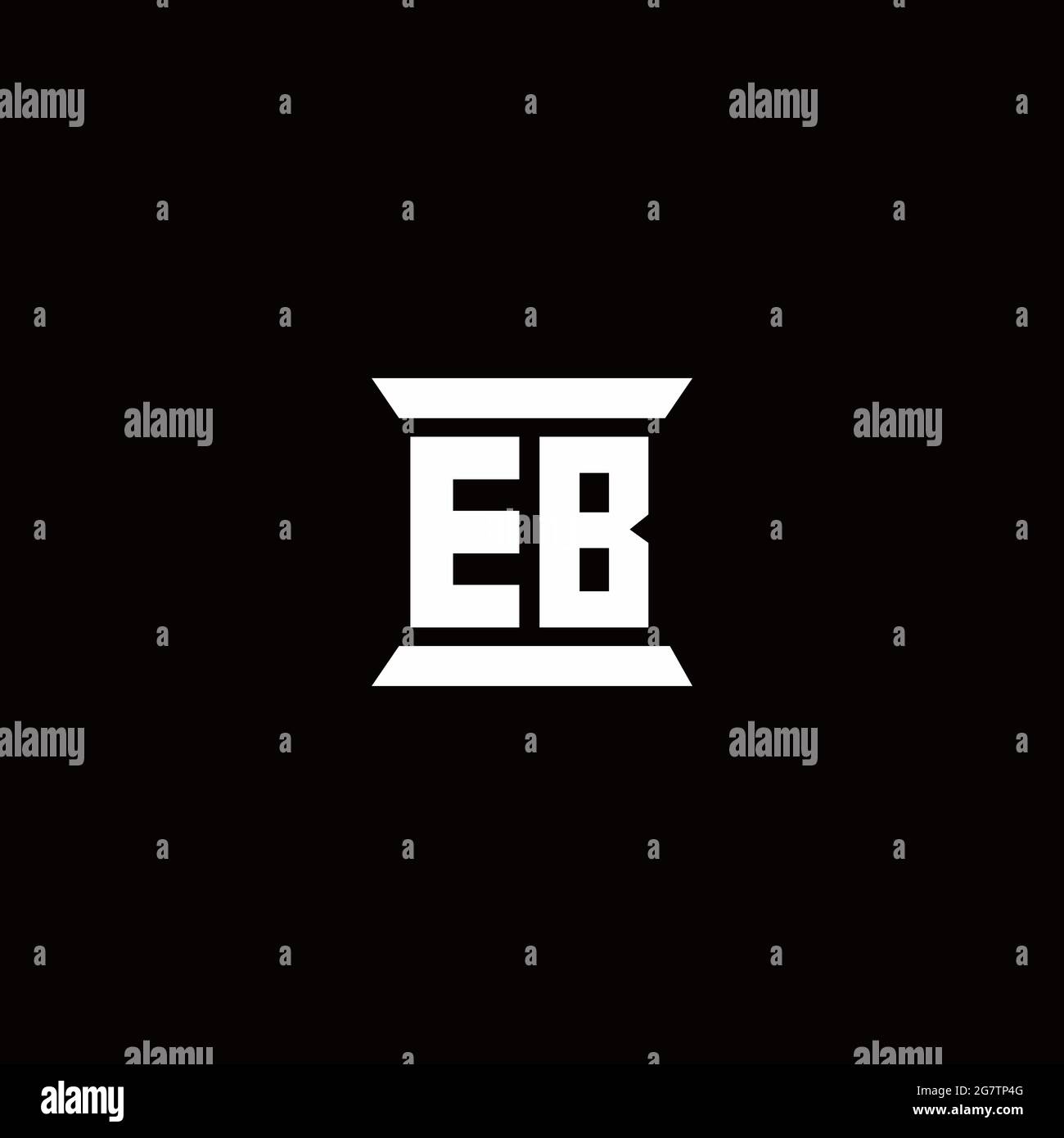 EB logo initial letter monogram with pillar shape design template ...
