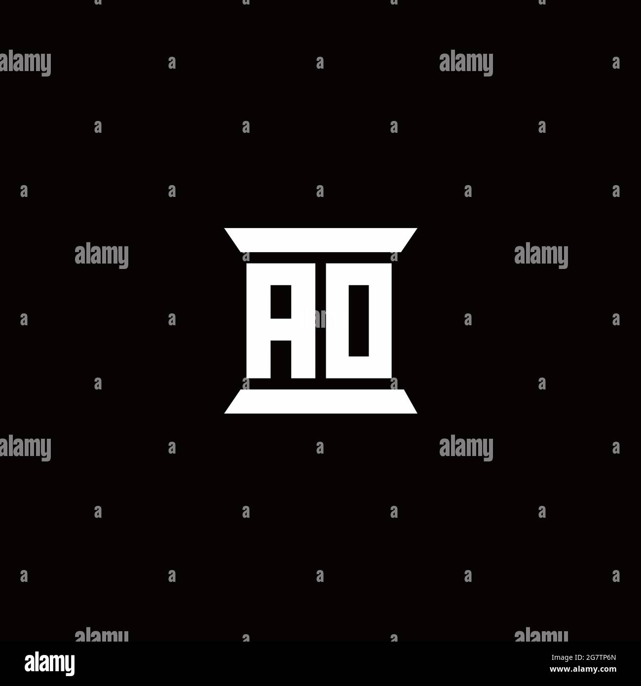 AO logo initial letter monogram with pillar shape design template ...