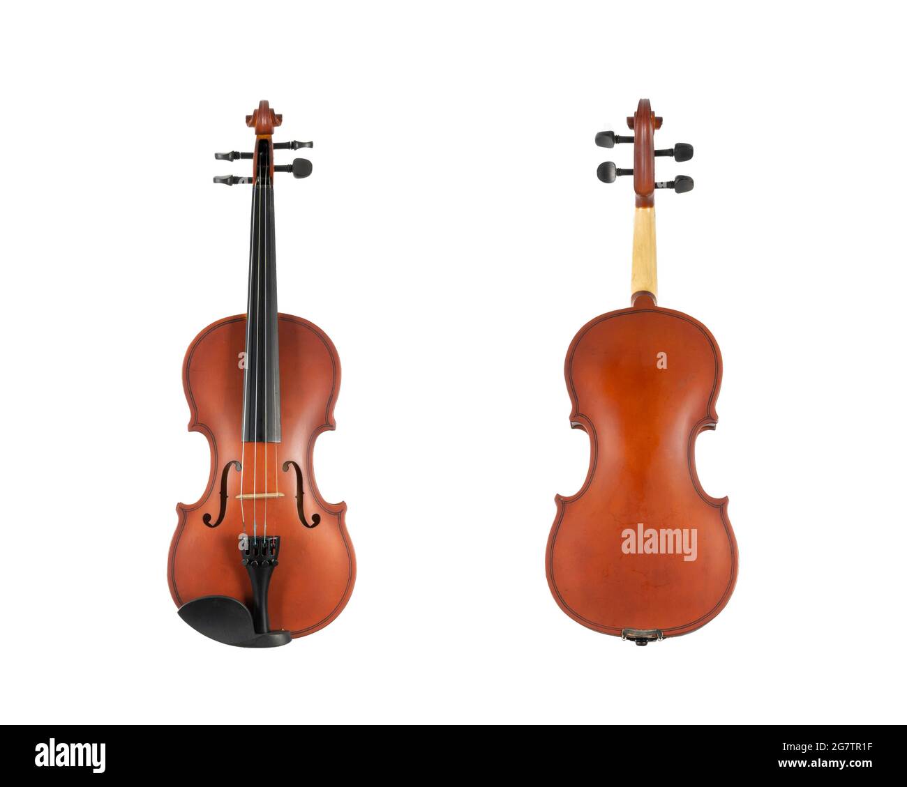 brown wooden violin isolated on white background Stock Photo - Alamy