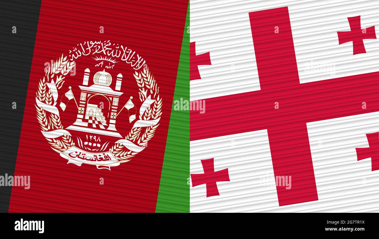 Georgia and Afghanistan Two Half Flags Together Fabric Texture ...
