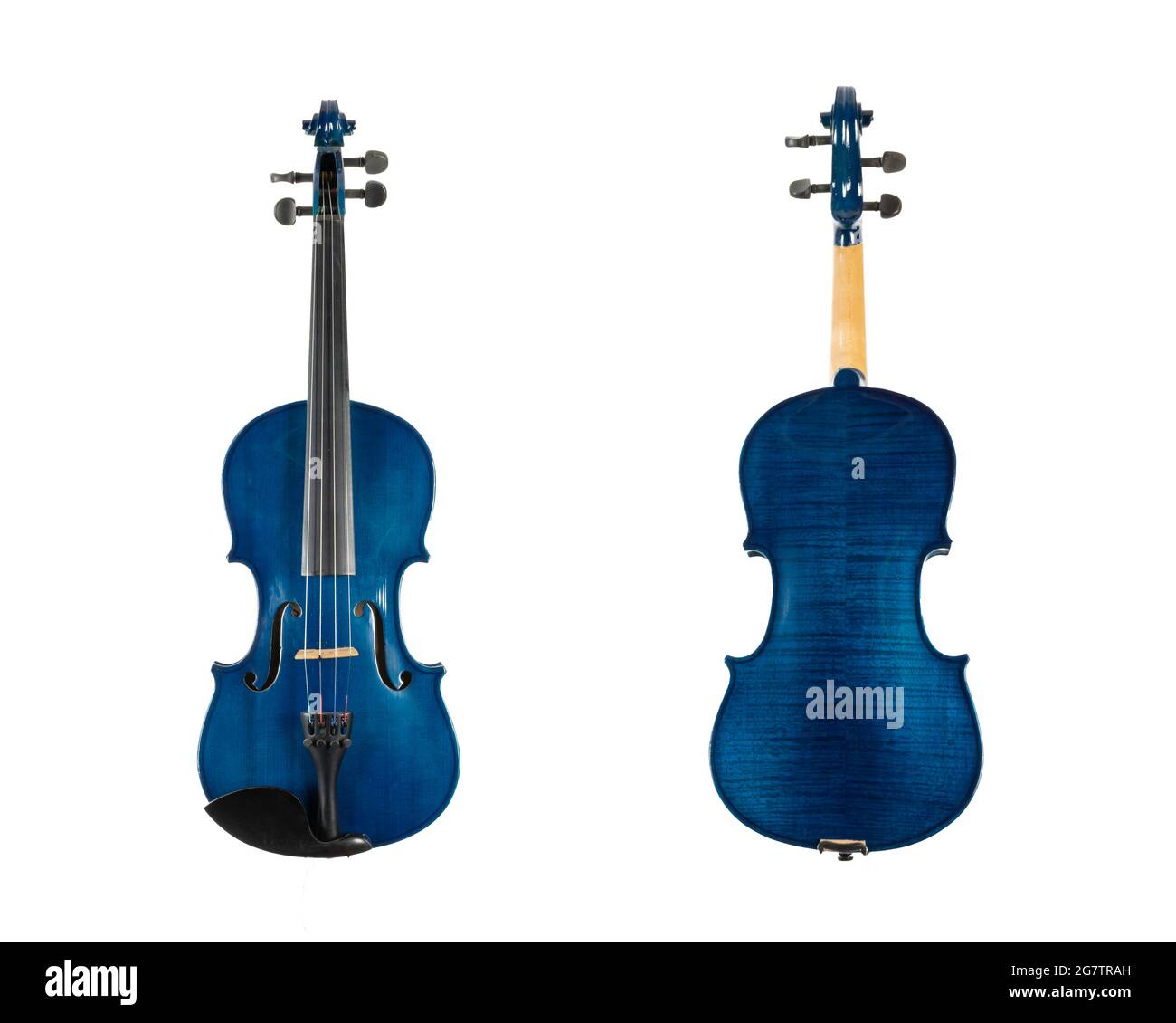 blue wooden violin isolated on white background Stock Photo - Alamy