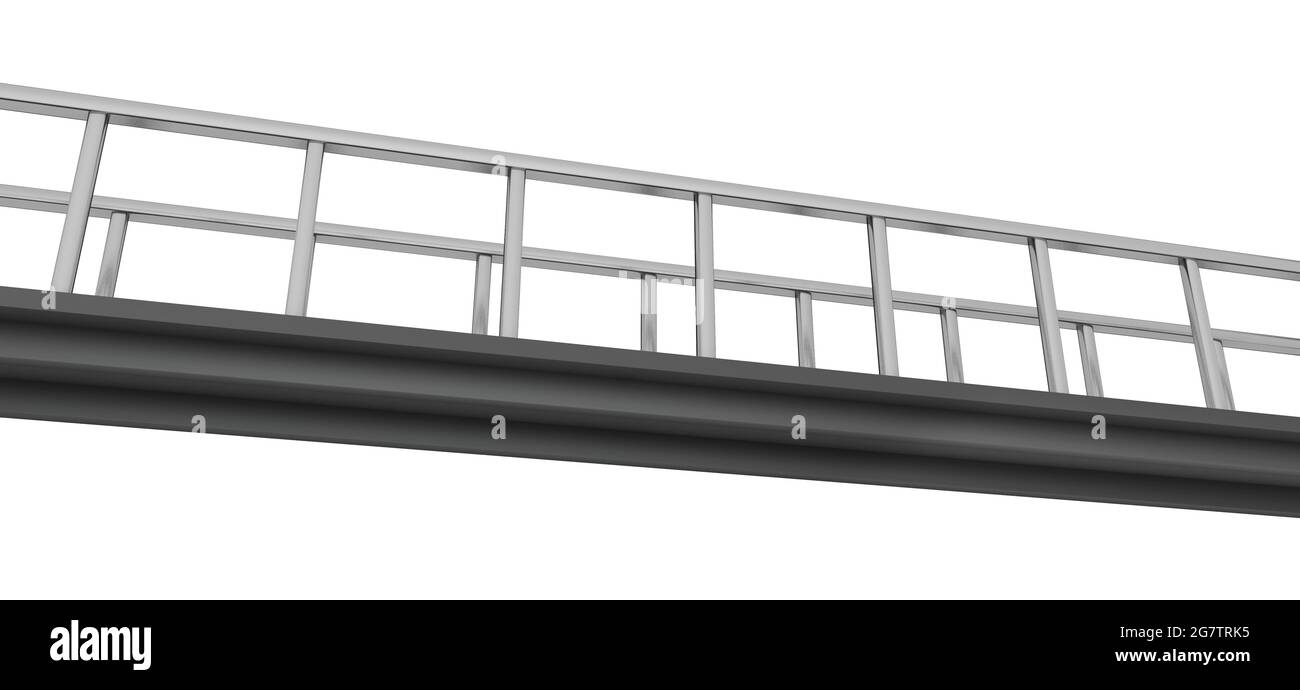 Small pedestrian bridge isolated on white background Stock Photo - Alamy