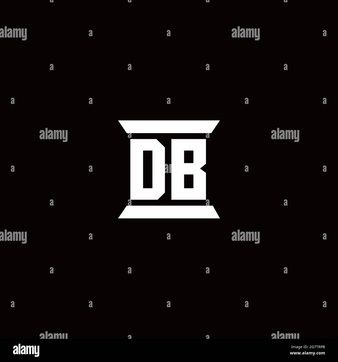 DB logo initial letter monogram with pillar shape design template ...