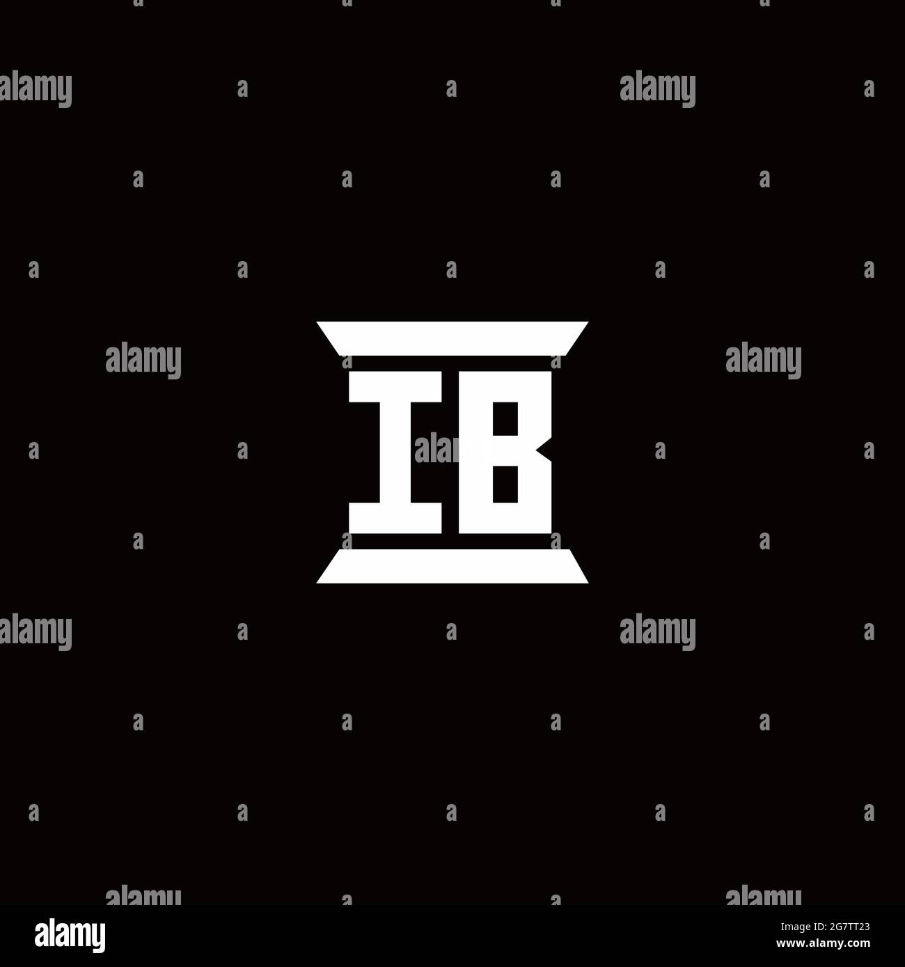 IB logo initial letter monogram with pillar shape design template ...