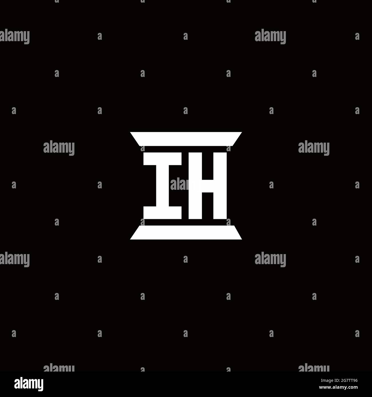 IH logo initial letter monogram with pillar shape design template ...