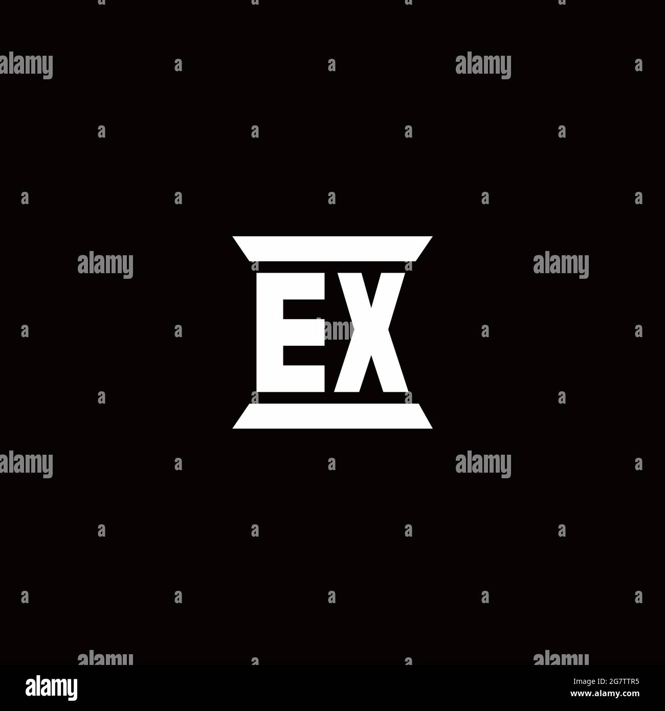 EX logo initial letter monogram with pillar shape design template ...