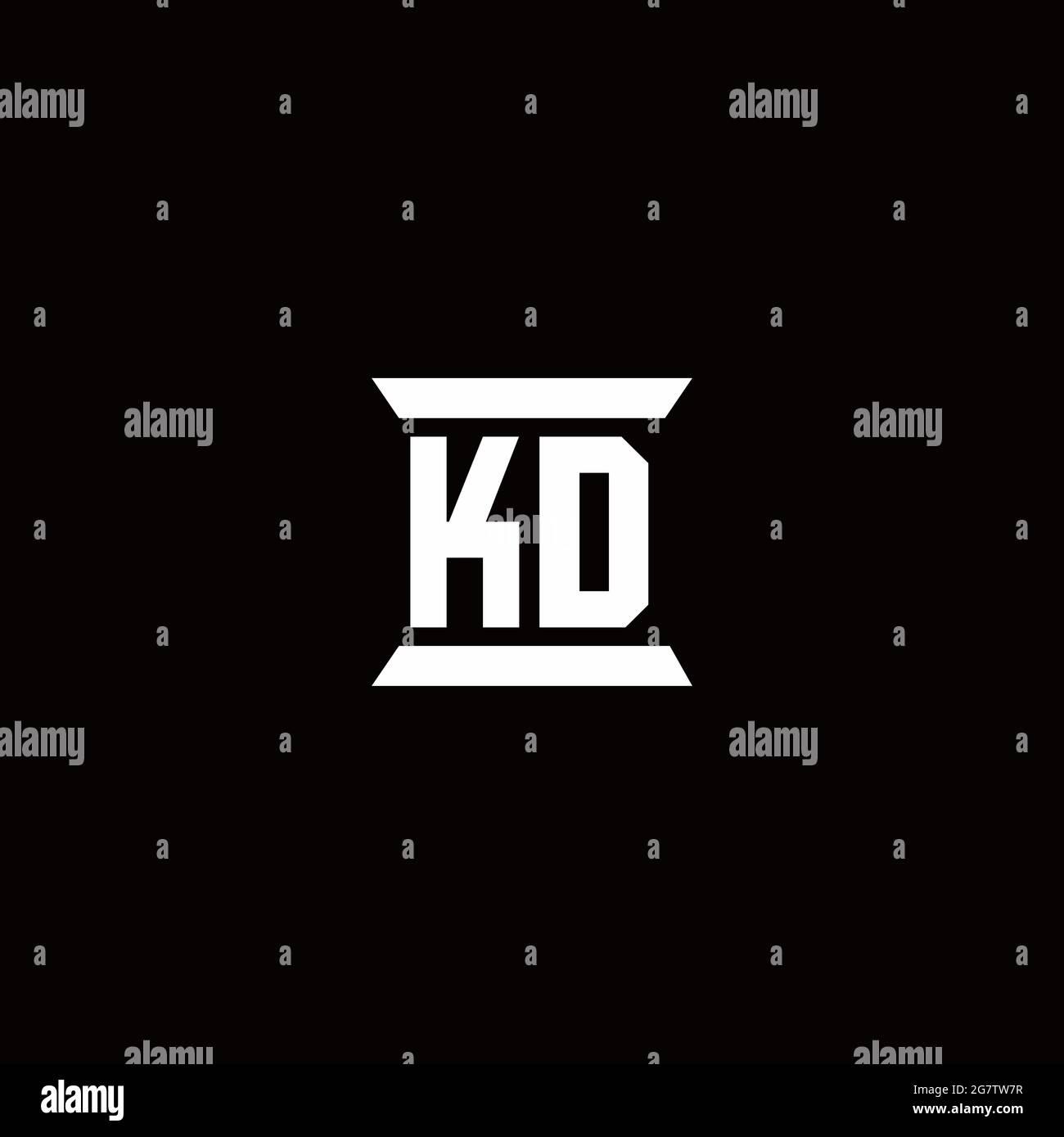 KD logo initial letter monogram with pillar shape design template ...