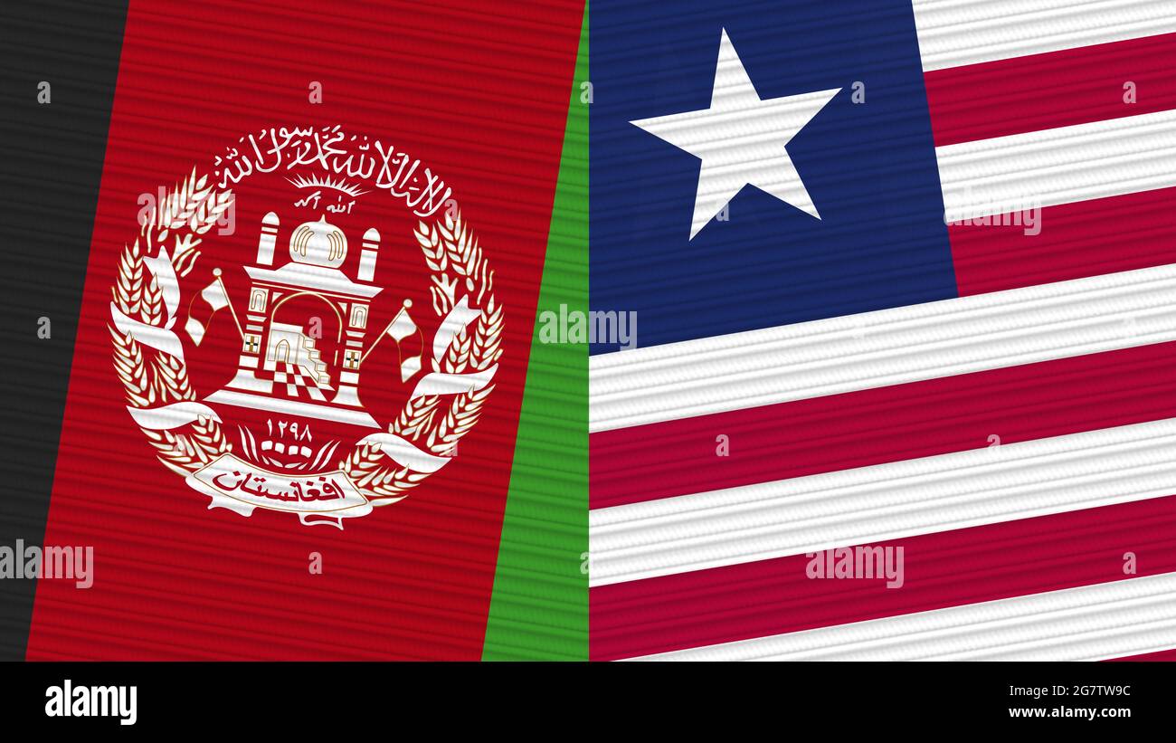 Liberia and Afghanistan Two Half Flags Together Fabric Texture ...